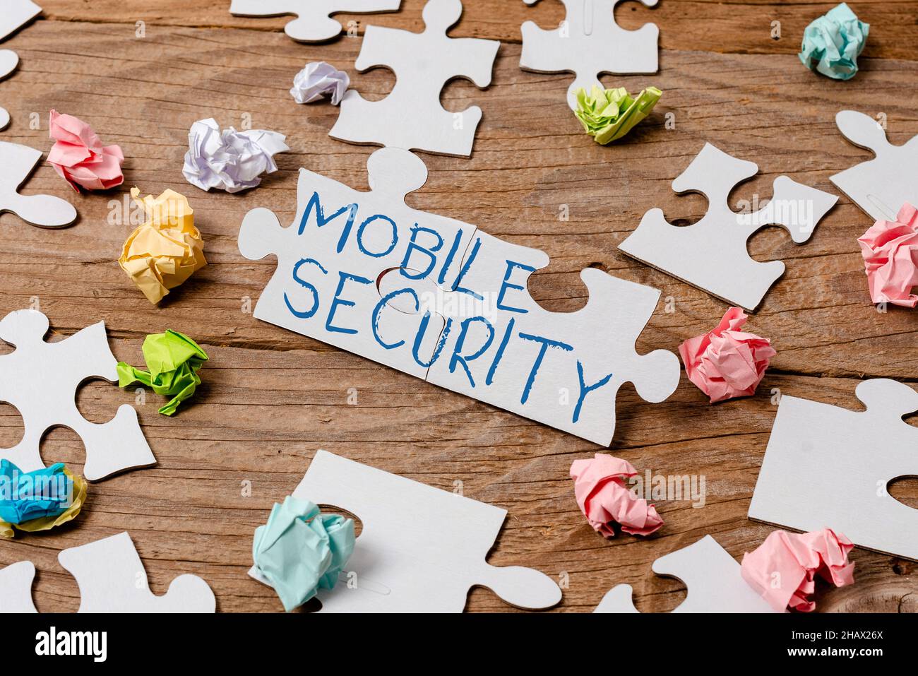 Writing Displaying Text Mobile Security Business Concept Protection Of