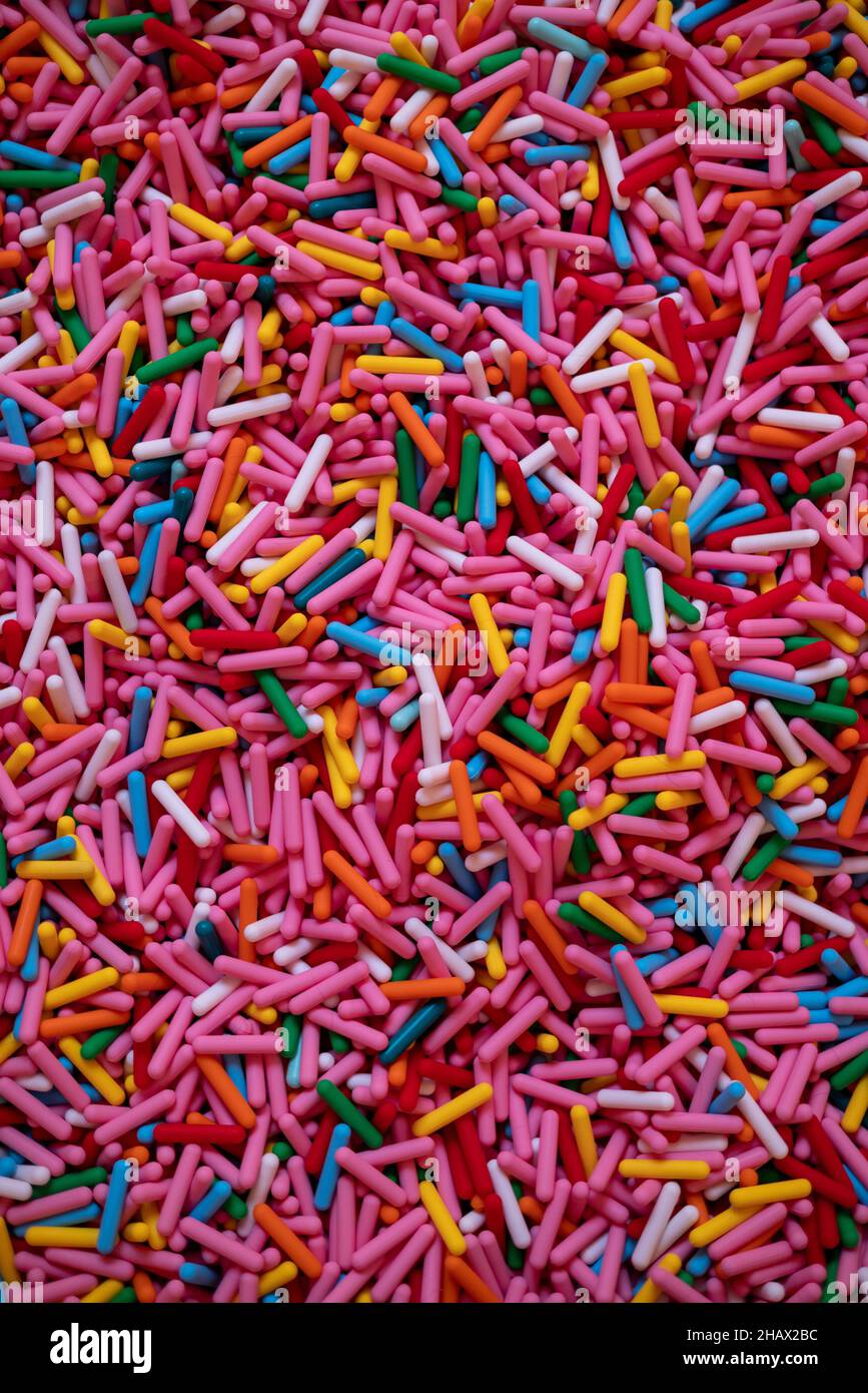 Vertical texture of colorful sugar sprinkles Stock Photo - Alamy