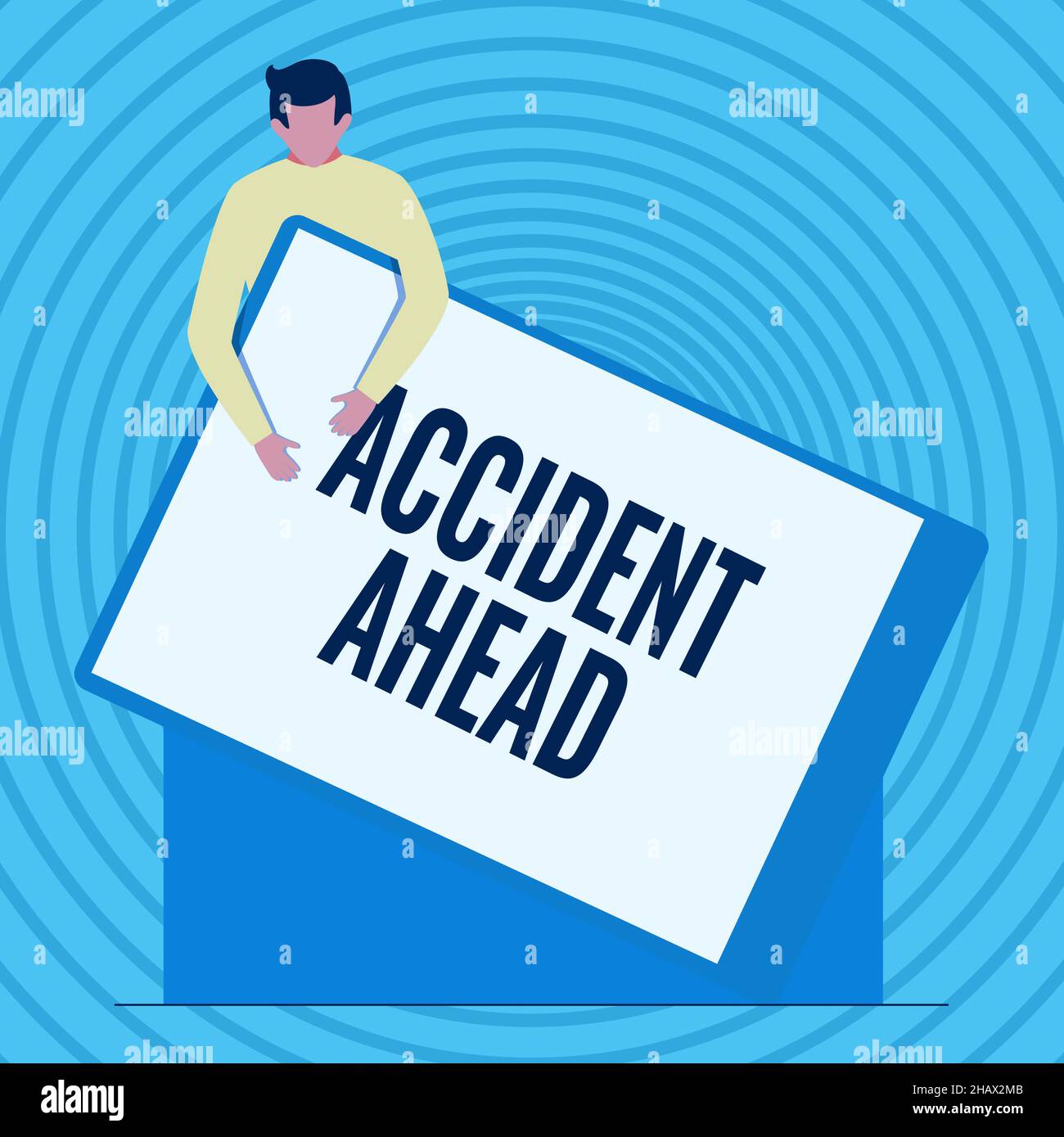 Text caption presenting Accident Ahead. Internet Concept Unfortunate ...