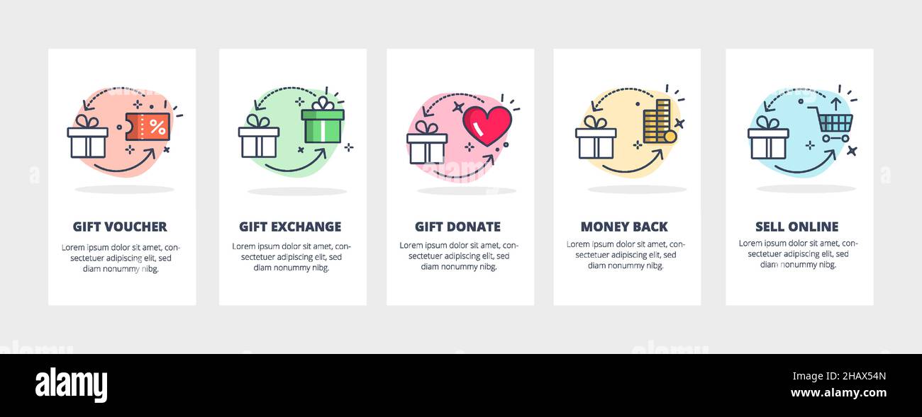 Set of line icon return options for bad gifts.Template for mobile ...