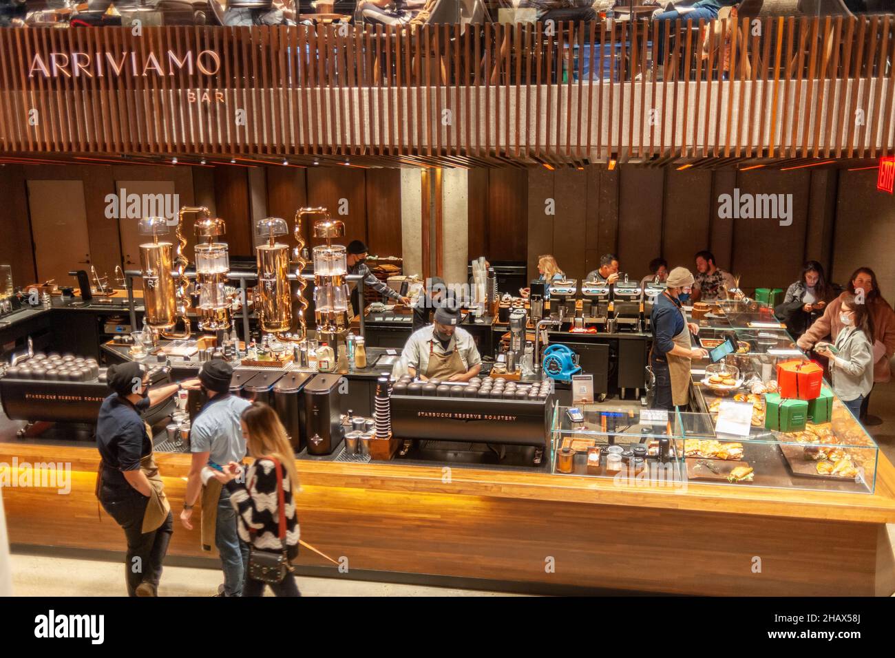 Coffee lovers flock to the Starbucks Reserve Roastery in Chelsea in New ...