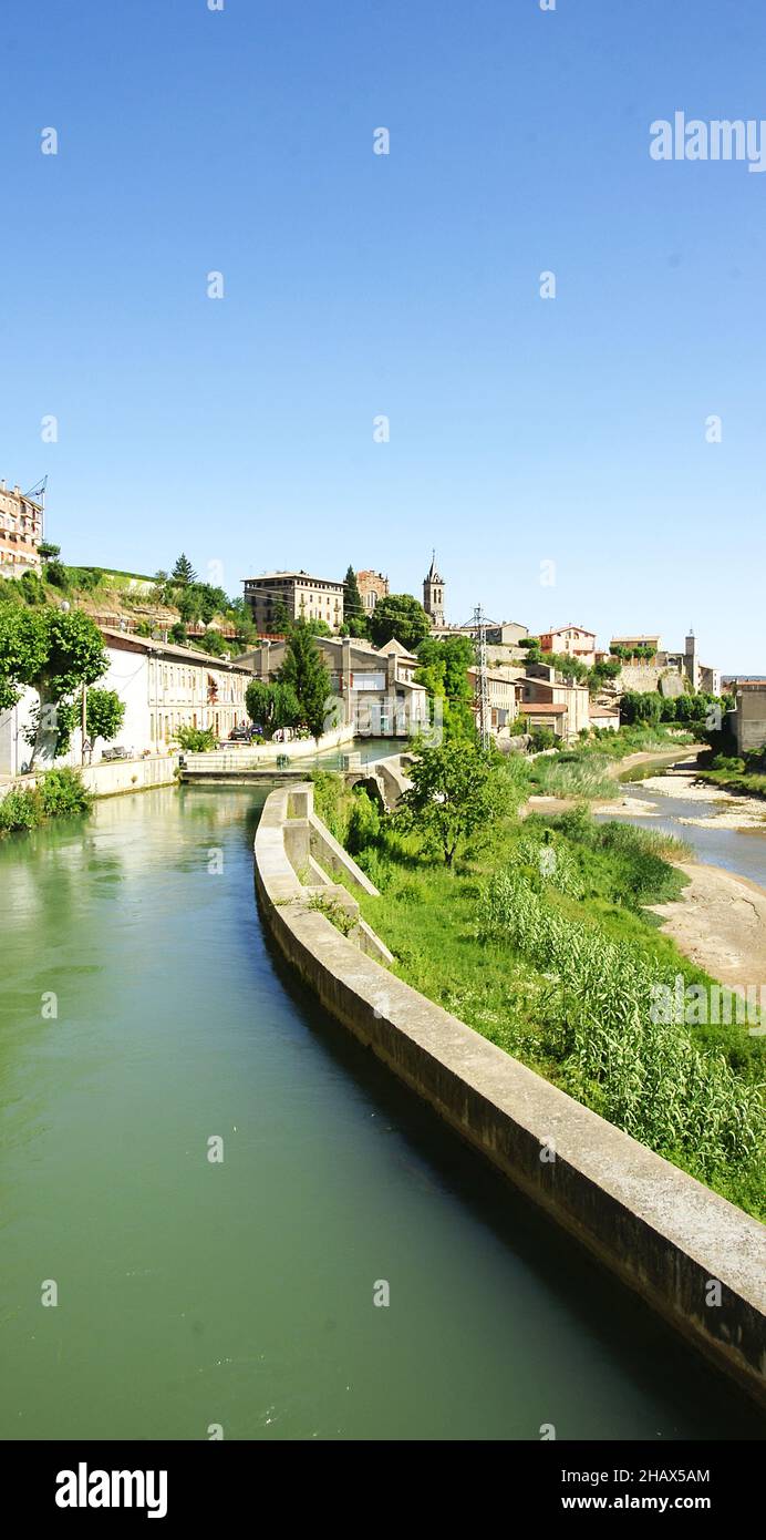 River Llobregat as it passes through Gironella, Barcelona, Catalunya ...