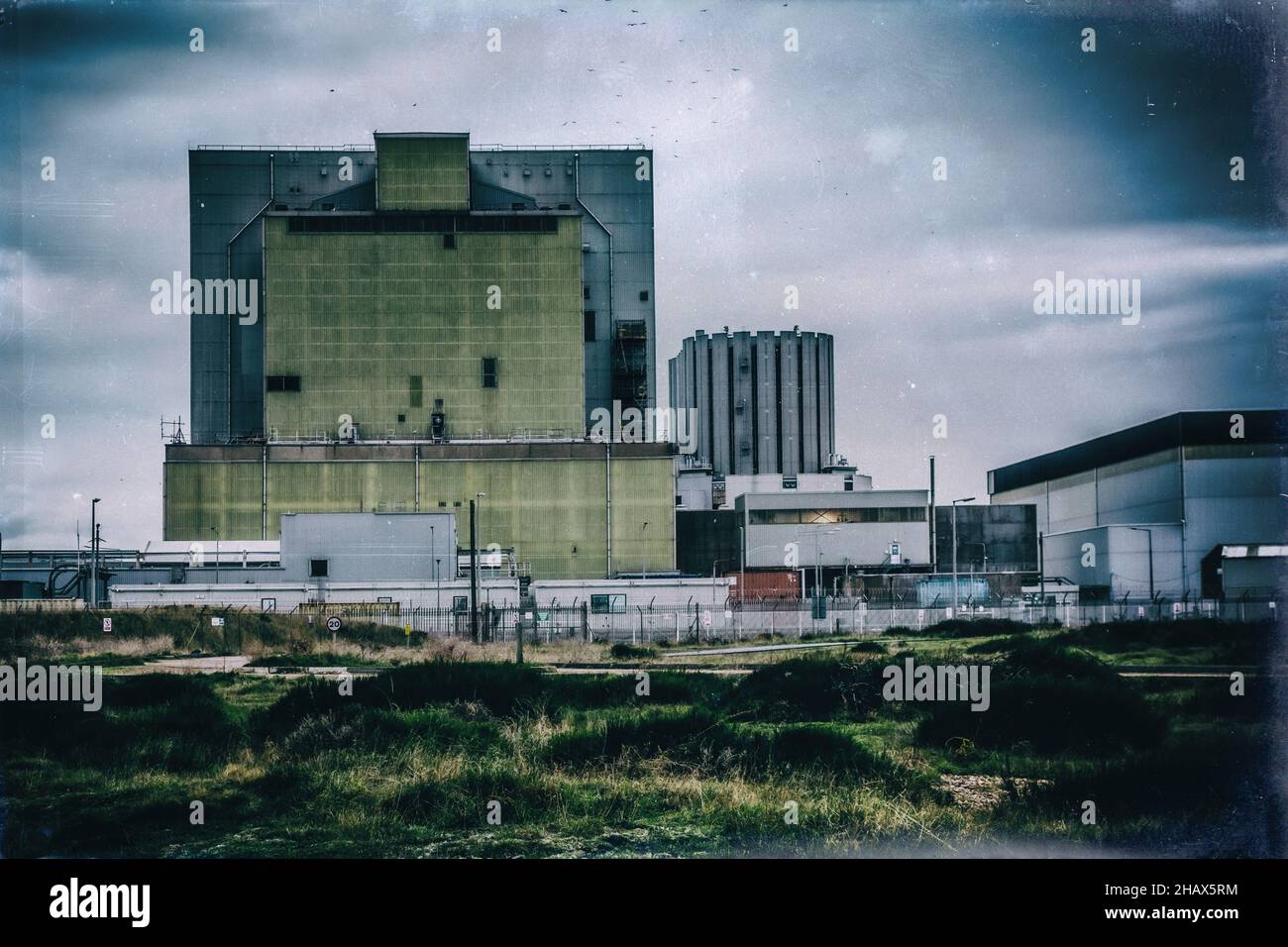 Decommissioned Dungeness B nuclear power station in a dark and moody ...