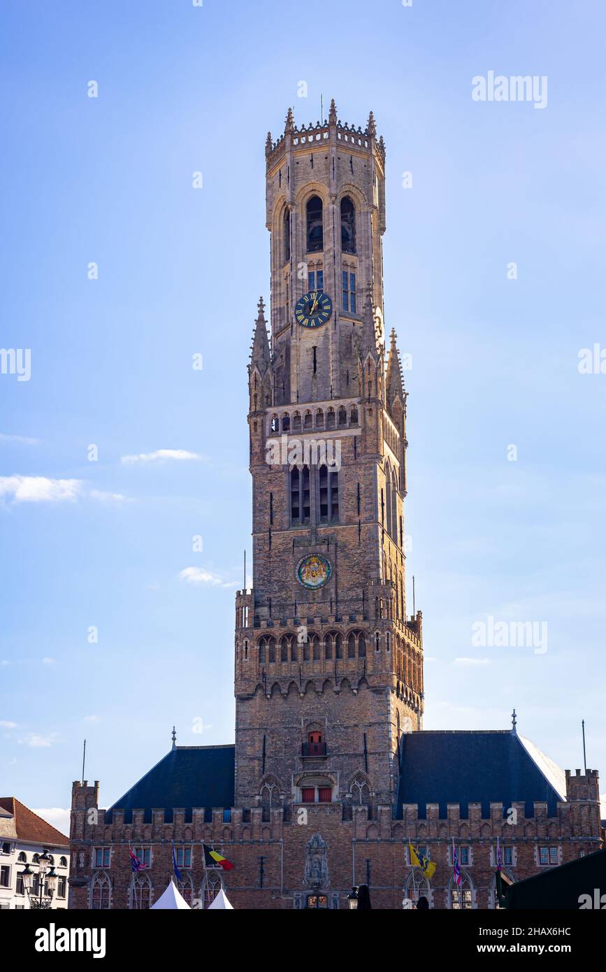 Detailed image of the famous Belfry tower, known as Belfort in the ...