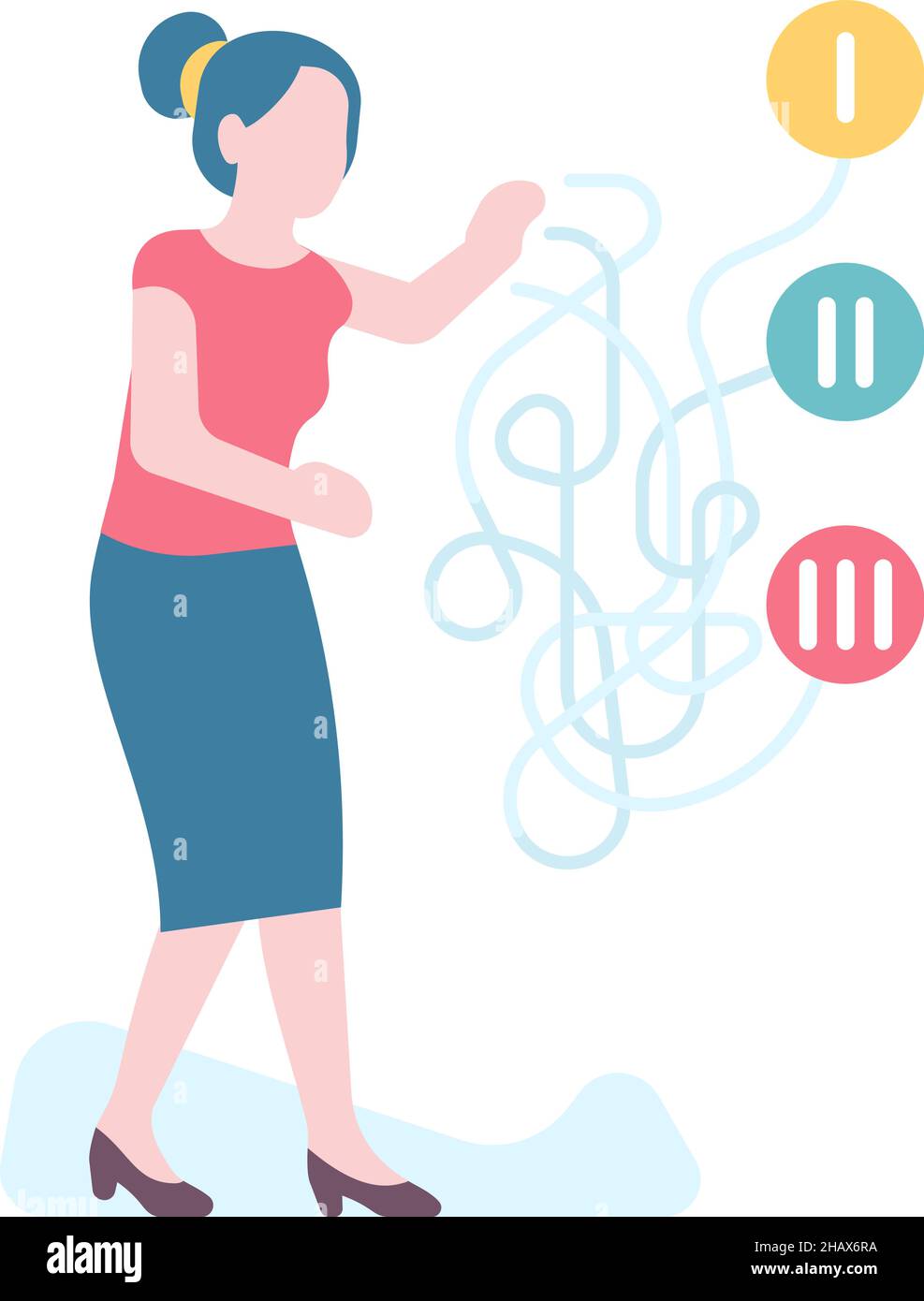 Woman choosing from options. Strategy decision making Stock Vector ...