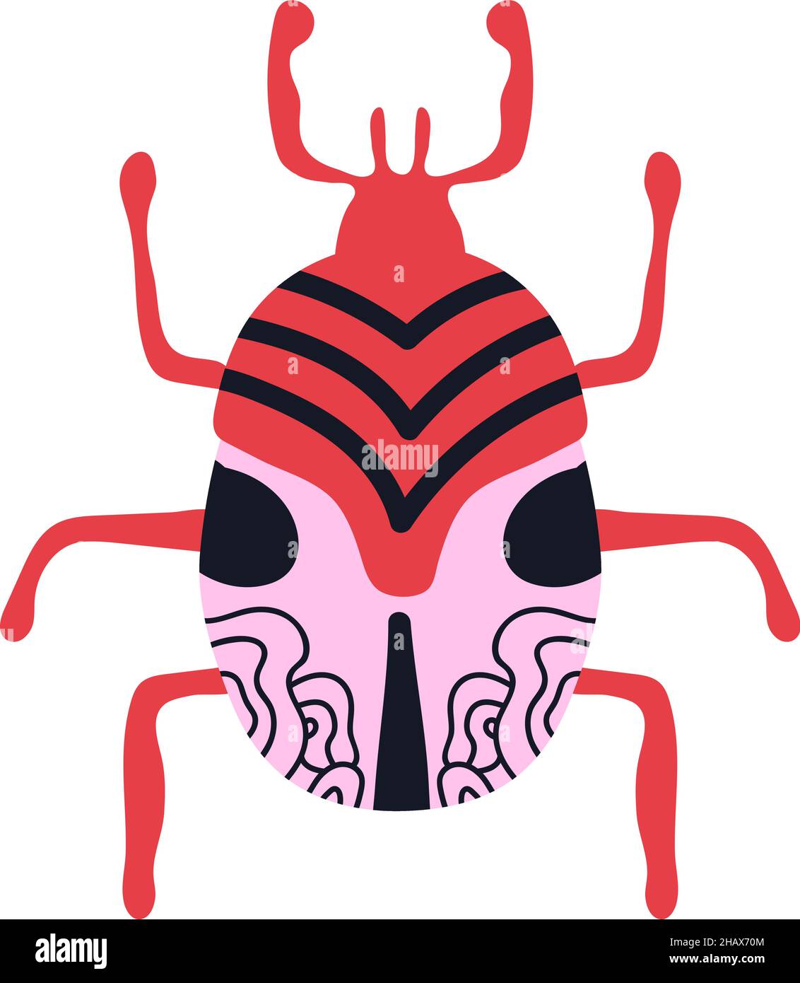 Decorative bug. Patterned trendy insect in hand drawn style Stock ...