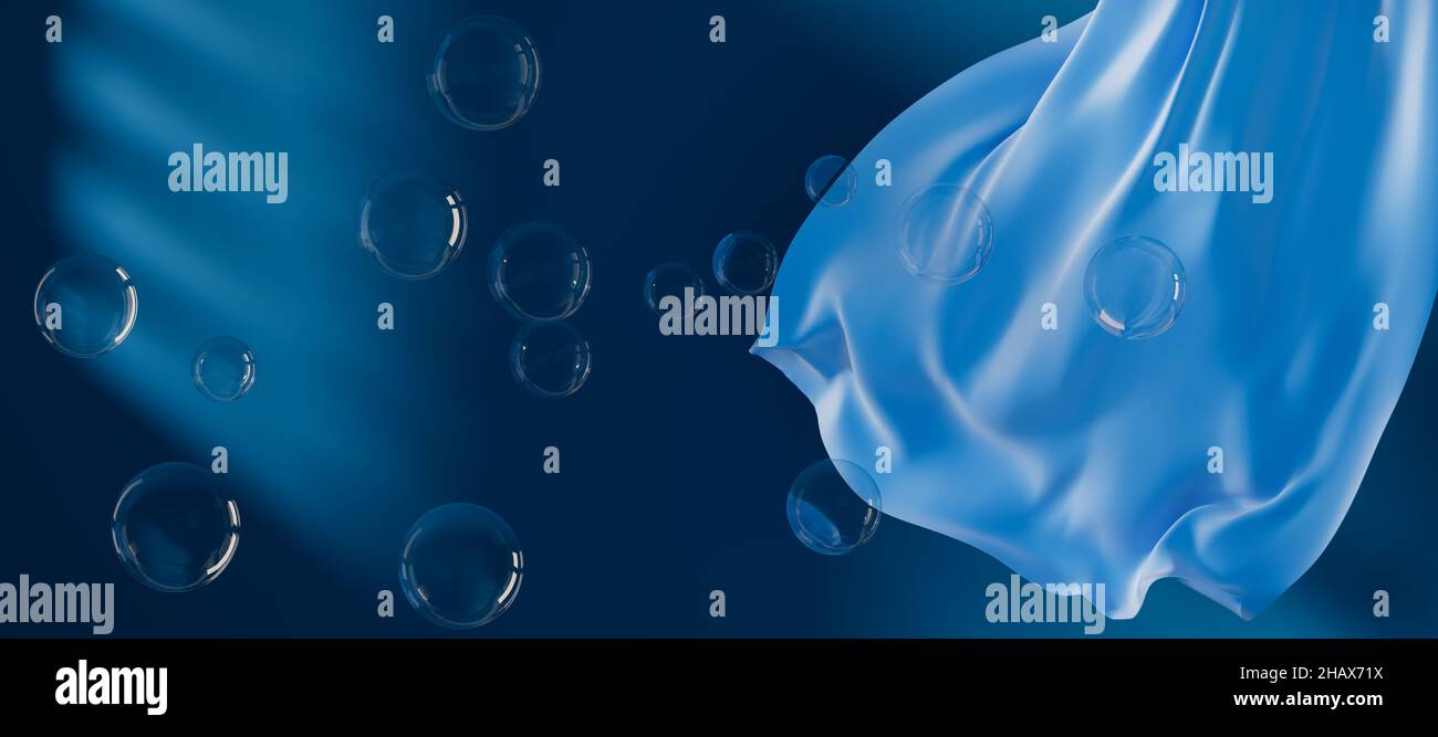 Flying clothes and bubbles, 3d rendering. Computer digital drawing ...