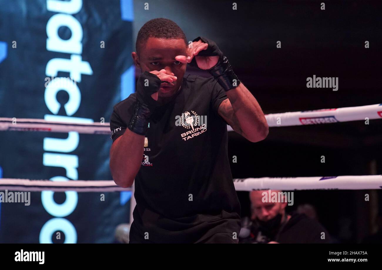 Bruno Tarimo during the public workout at the Albert Hall, Manchester ...