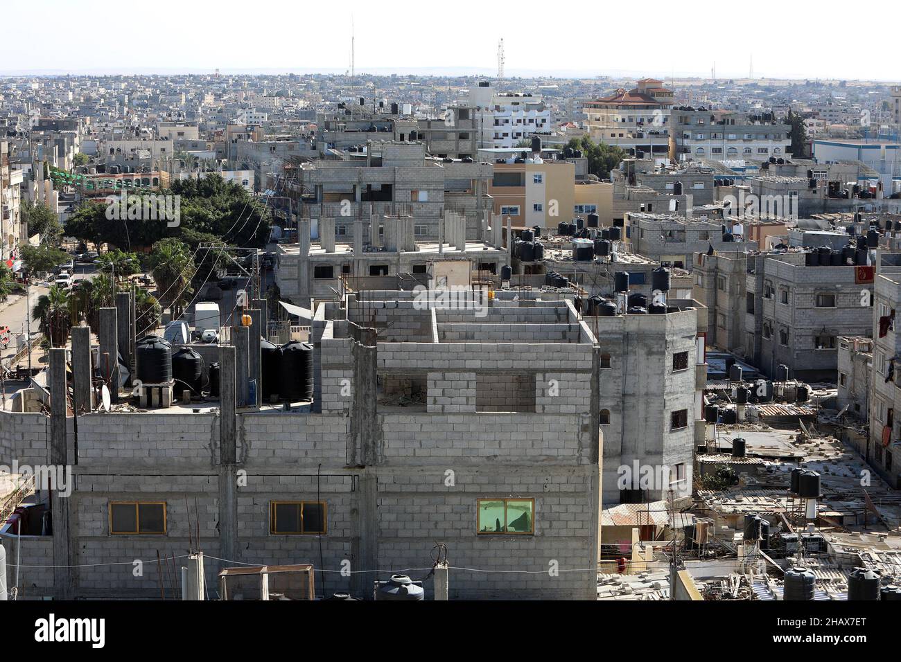 General view of Palestinian homes and buildings in the Rafah refugee ...