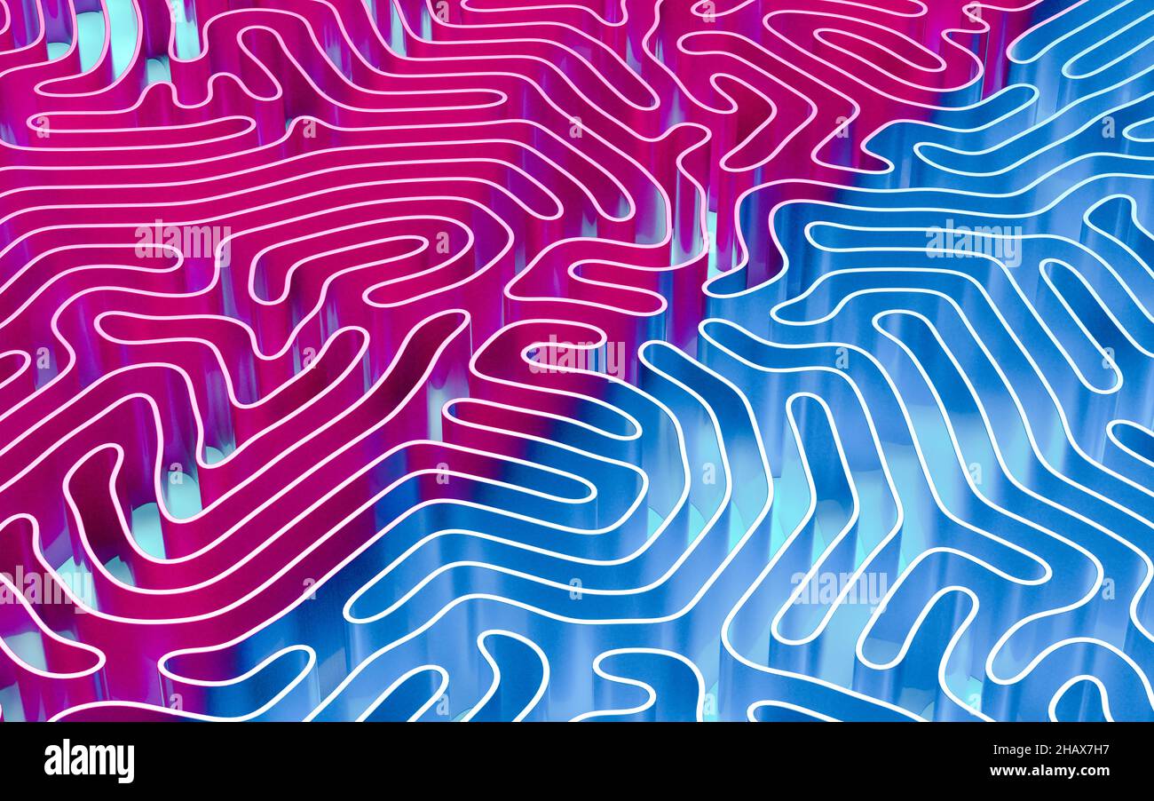 Abstract lines and curve lines, 3d rendering. Computer digital drawing ...