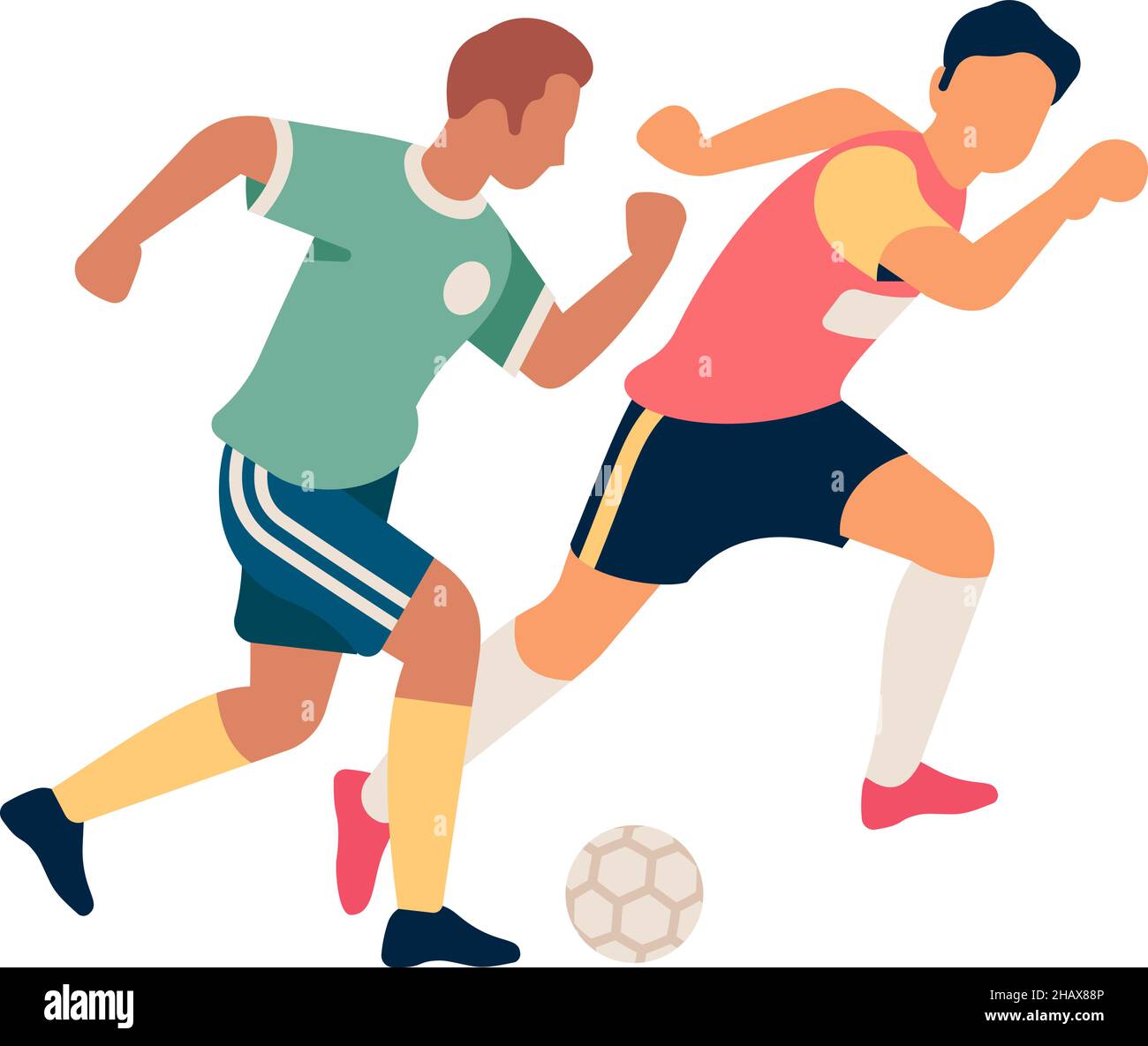 Soccer player dribbling ball. Man trying to tackle Stock Vector Image ...