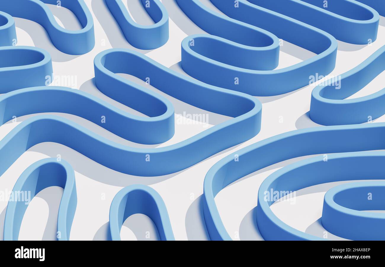 Abstract lines and curve lines, 3d rendering. Computer digital drawing ...