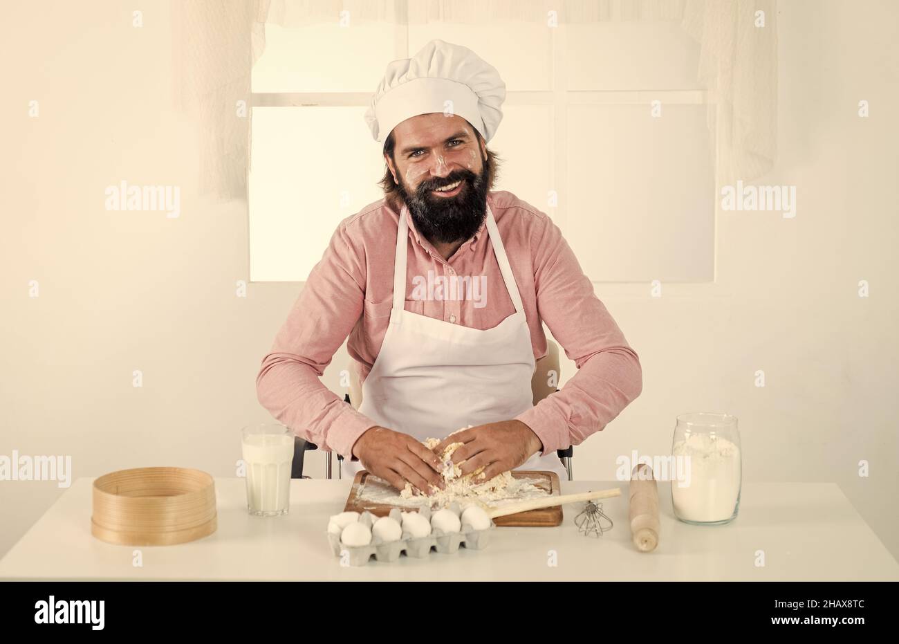 health benefits. professional restaurant cook baking. skilled baker use ...