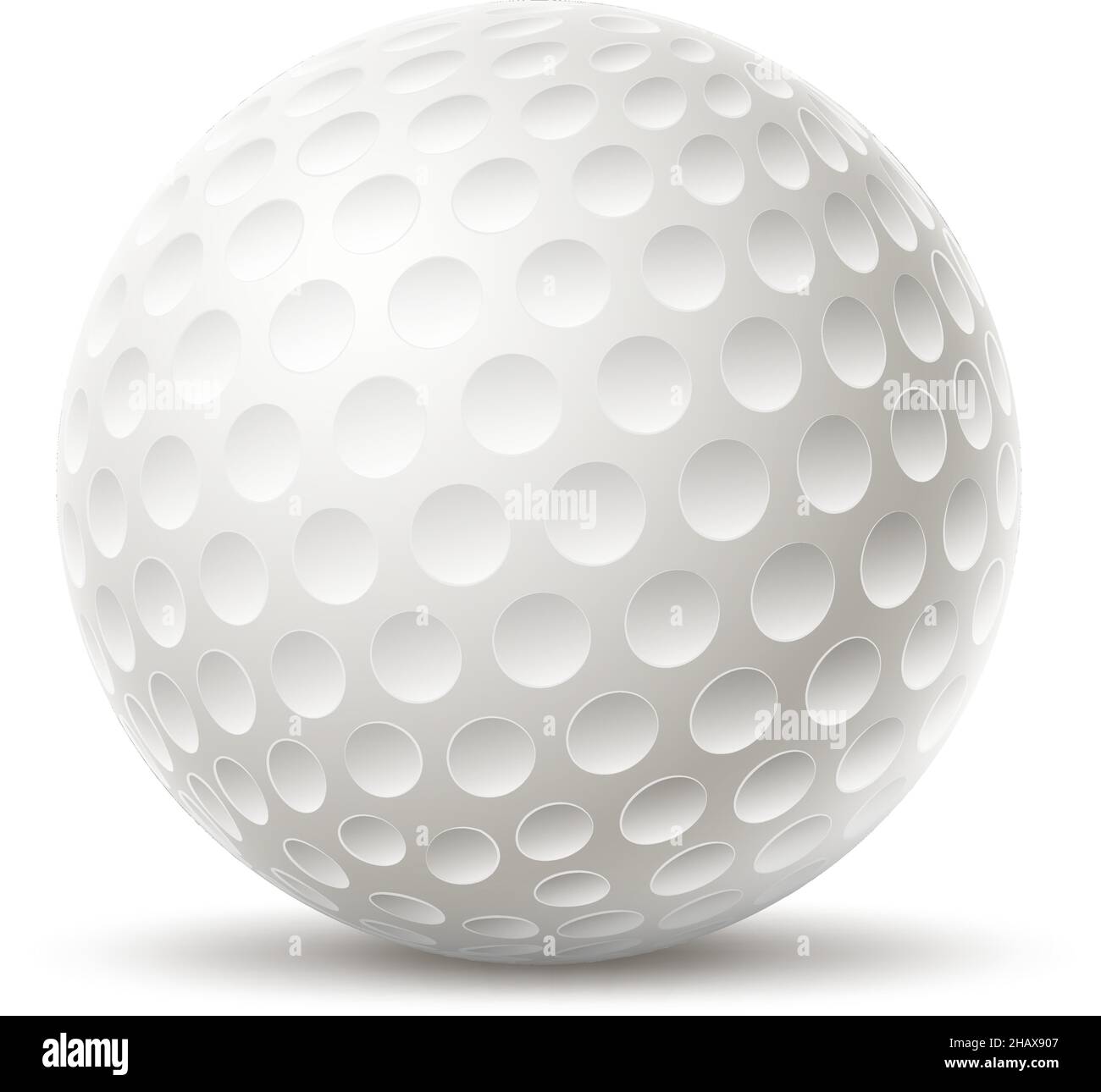 Golf ball. Realistic white sphere with small dimples Stock Vector Image ...