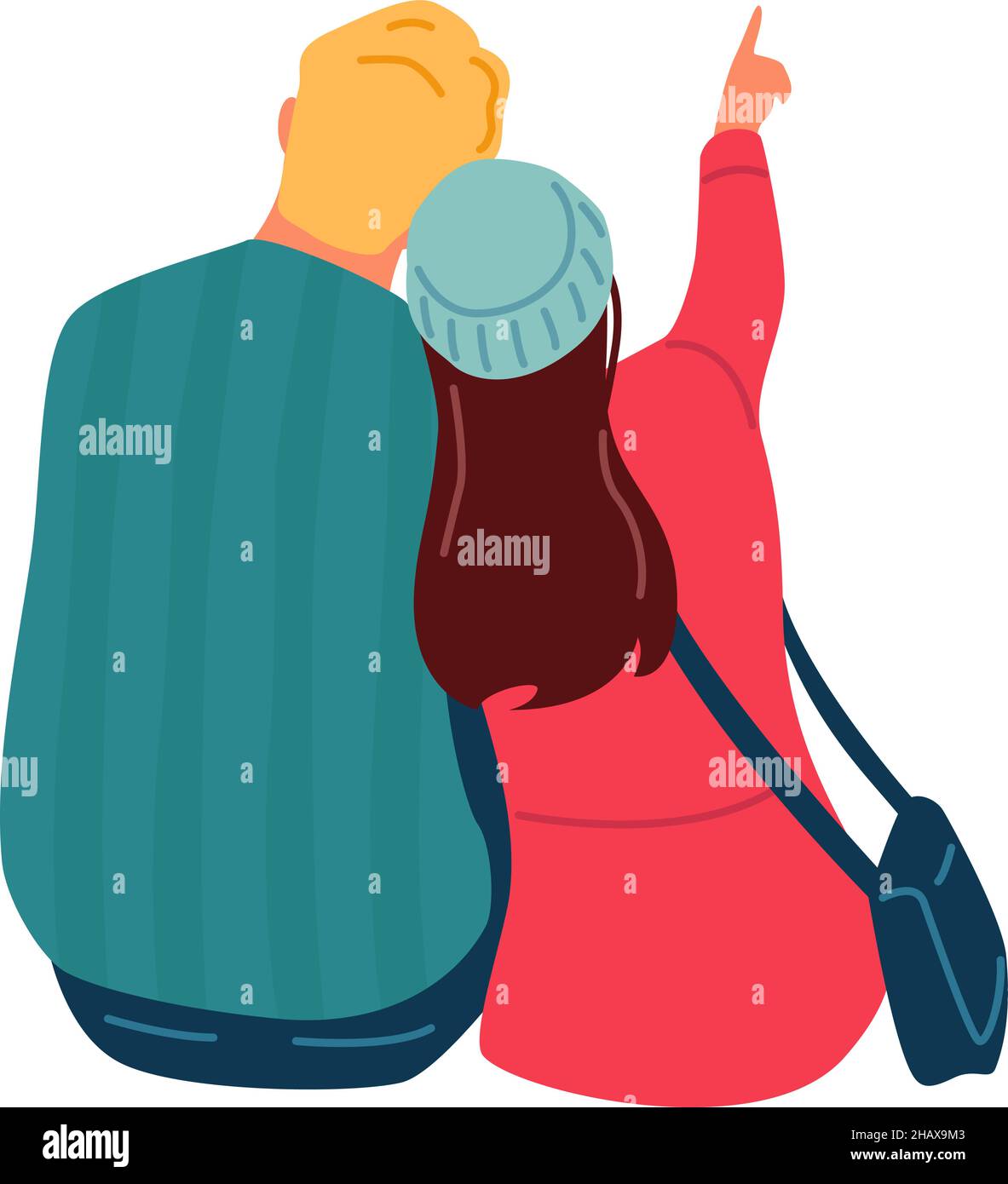 Young woman back view romance Stock Vector Images - Alamy