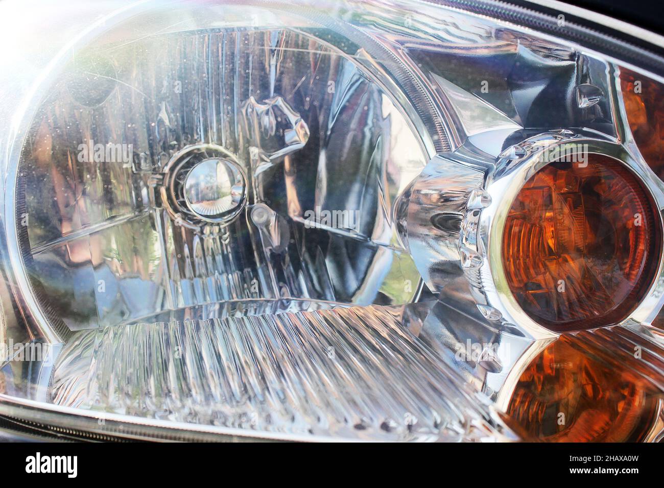 Car headlights. Luxury Headlights. Part of the car Stock Photo - Alamy
