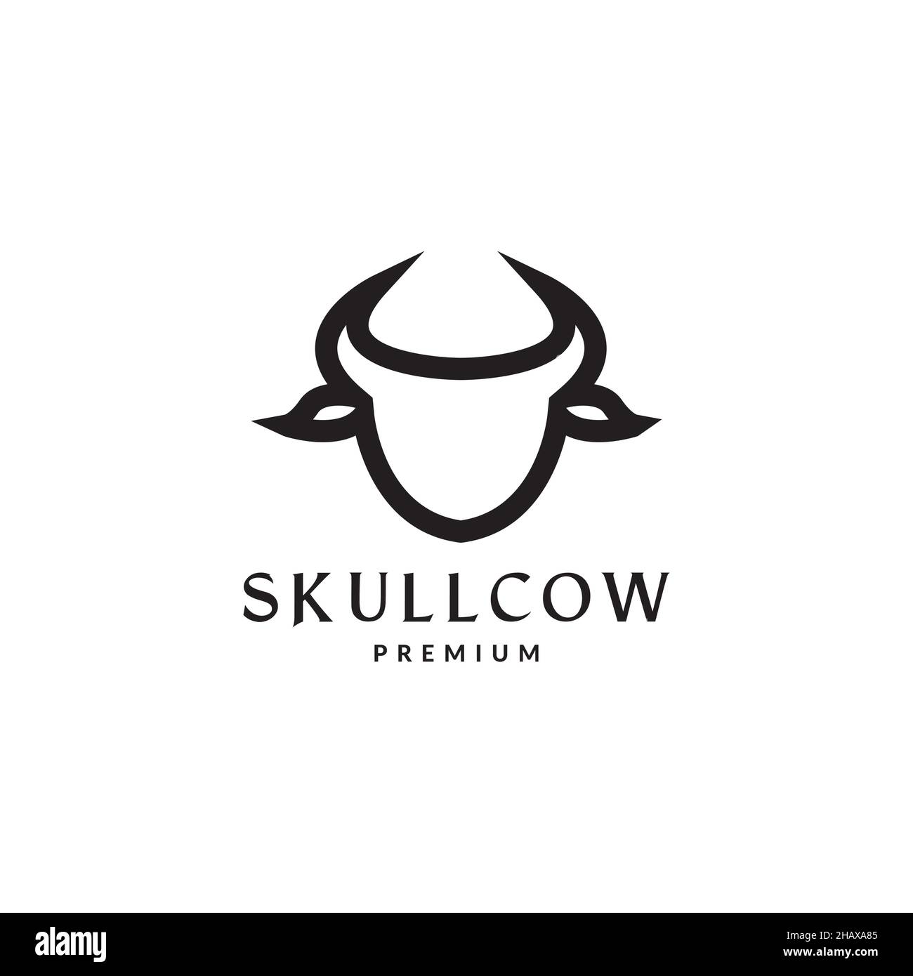 minimal face cow modern logo symbol icon vector graphic design ...