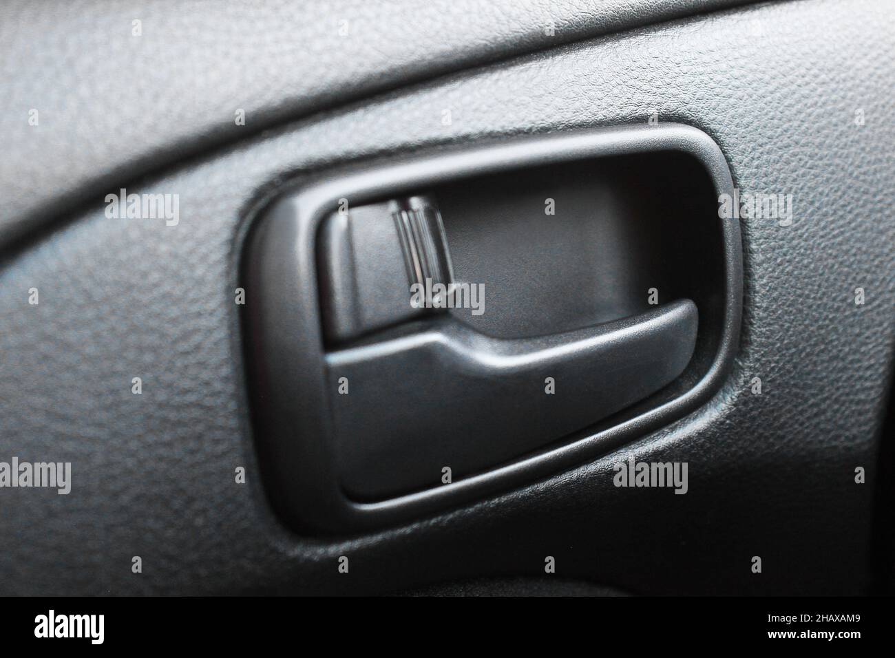 Car door opening handle. Car interior luxury service. Car interior ...