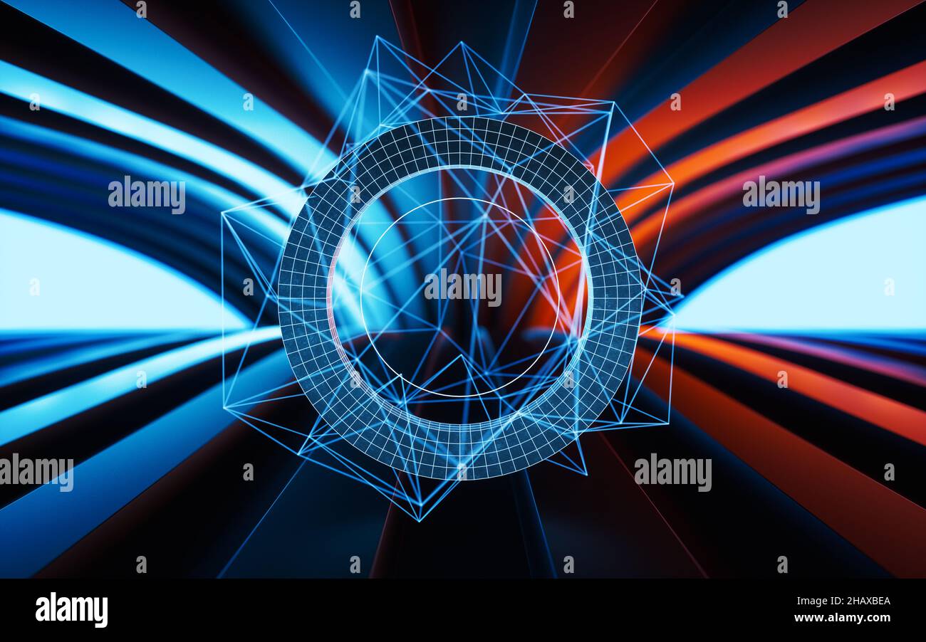 Data lines with mysterious background, 3d rendering. Computer digital ...