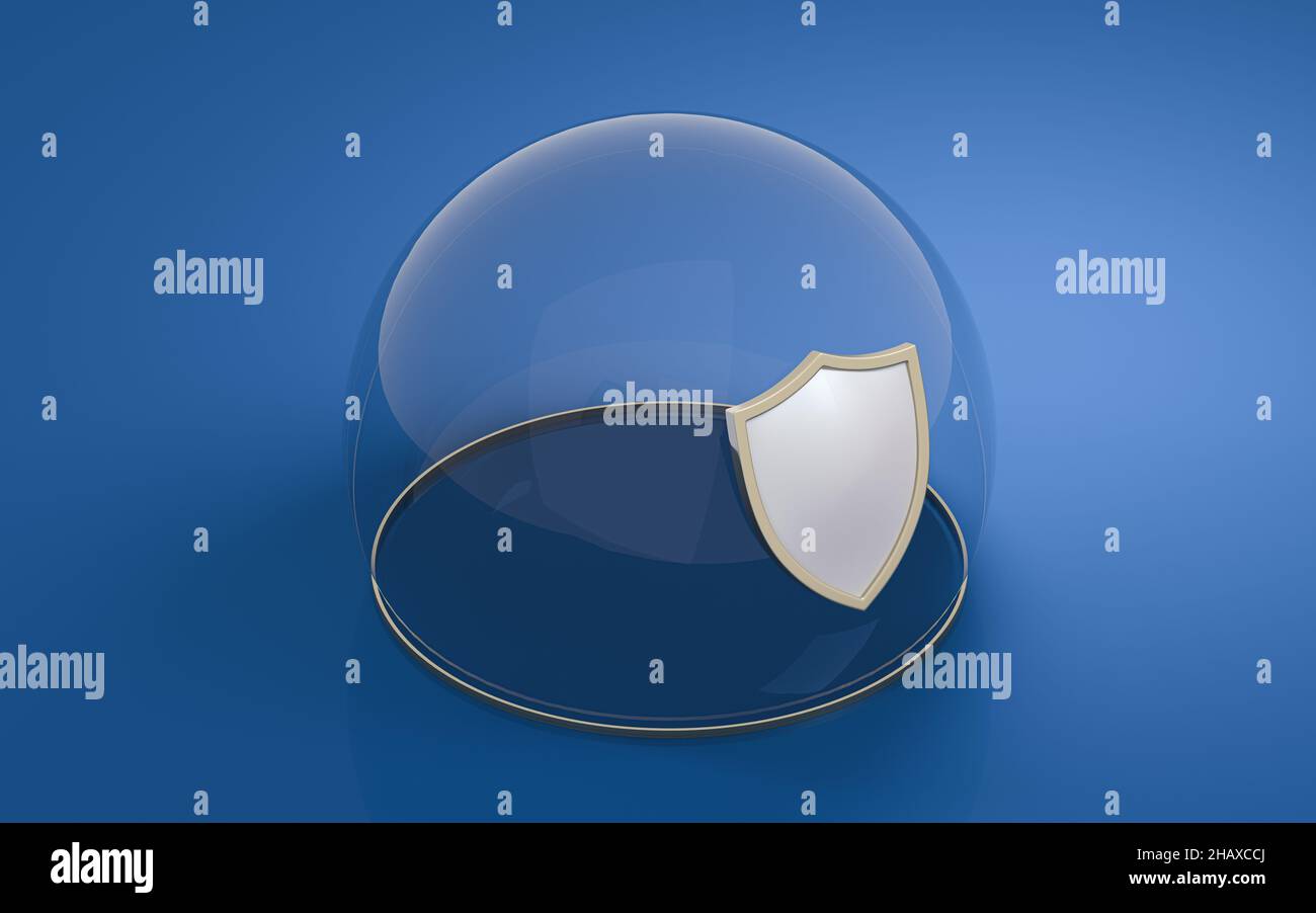 Protection cover and shield, 3d rendering. Computer digital drawing ...