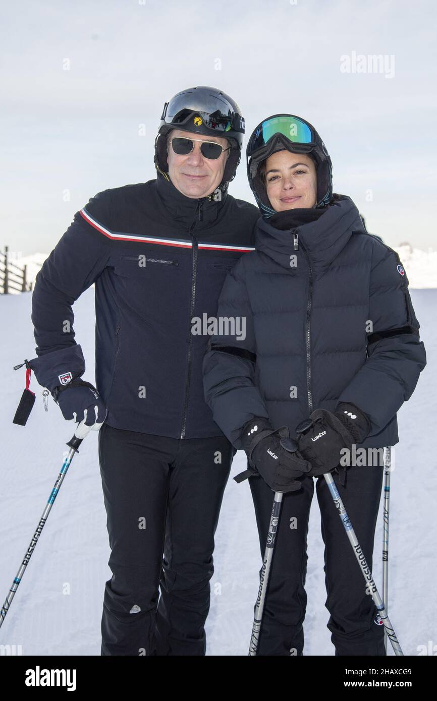 Michel Hazanavicius and Berenice Bejo are seen on the ski slopes during ...