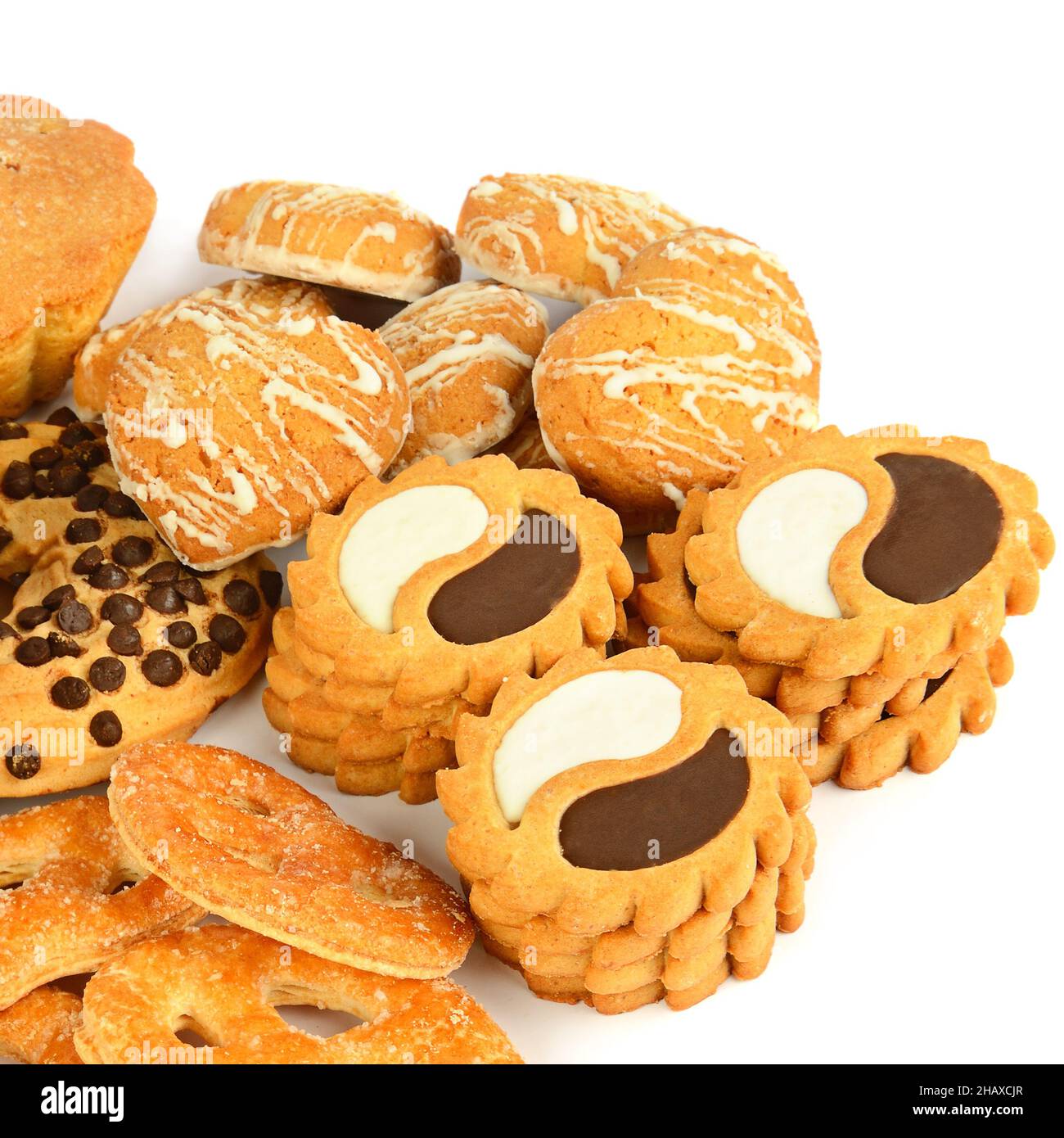 Assortment of cookies isolated on a white background Stock Photo - Alamy