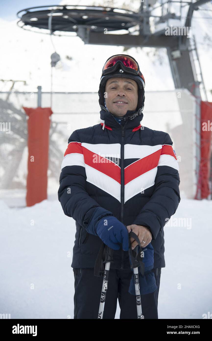 Eric Judor is seen on the ski slopes during the 13th Les Arcs Film ...