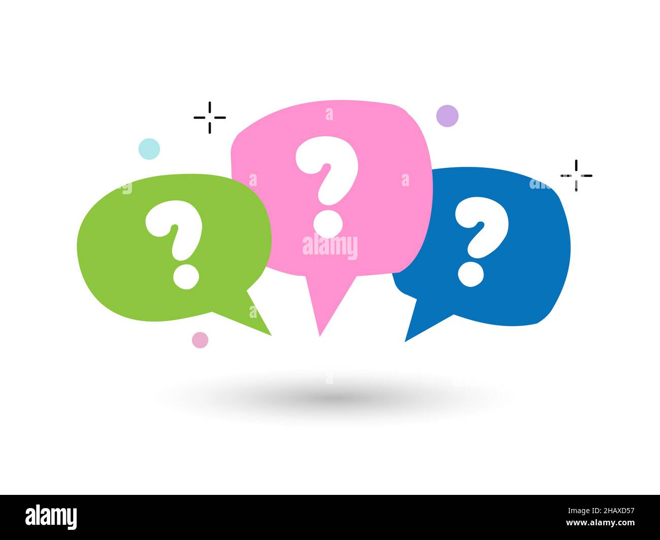 Question mark icon in color speech bubble. Dialogue and questions sign ...