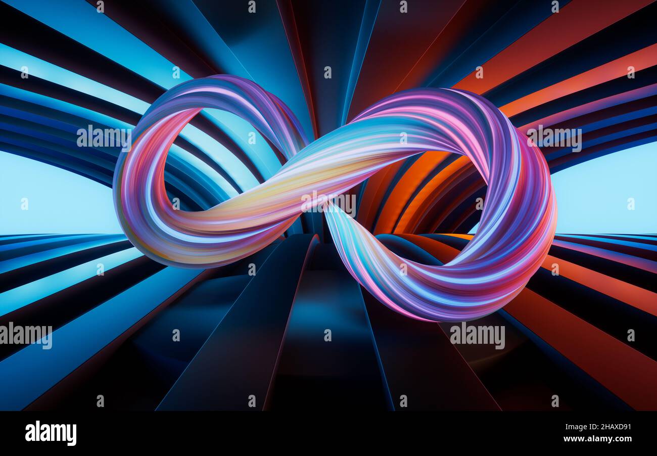 Abstract cloth, Mobius belt, 3d rendering. Computer digital drawing ...