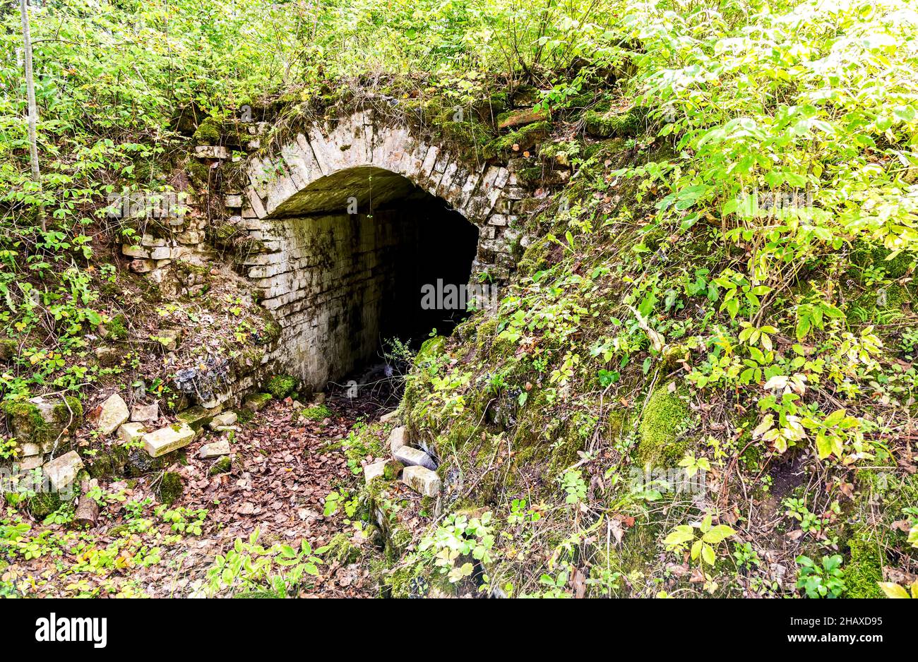 Family crypt, underground vault at the small church cemetery in ...