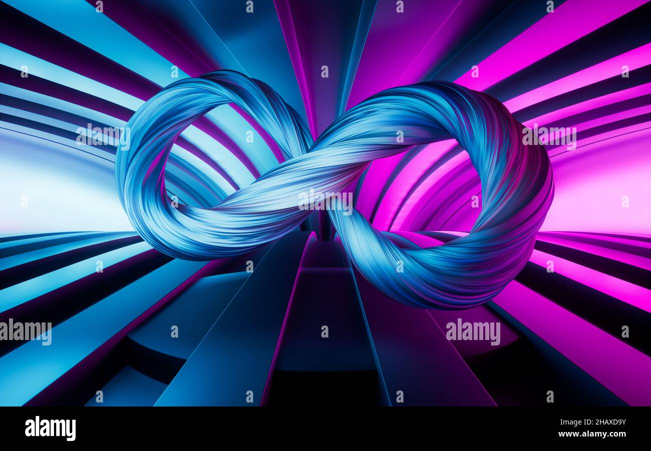 Abstract cloth, Mobius belt, 3d rendering. Computer digital drawing ...