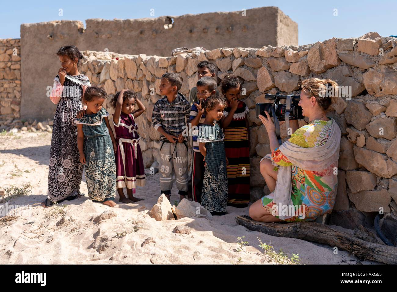 Poor but happy children on island Socotra, Yemen, October 19, 2021 ...
