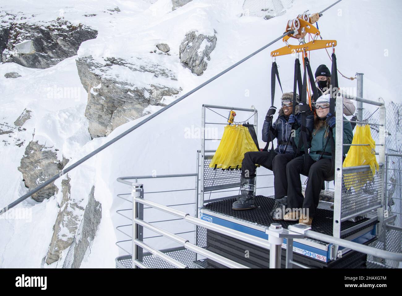 Tania De Montaigne and Alyson Chassagne participating at the unveiling ...