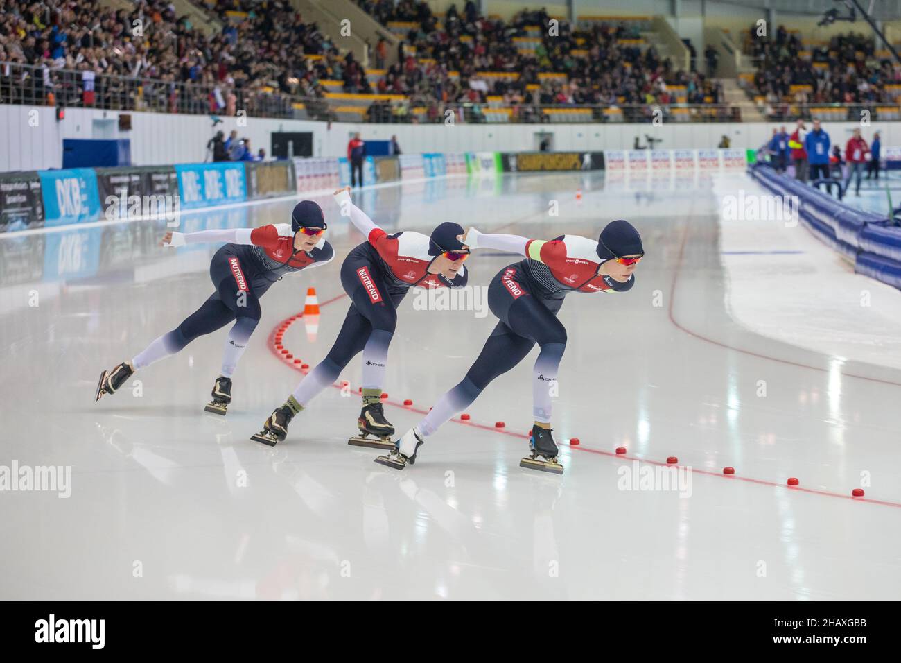 ISU European Speed Skating Championships. Athlete on ice. Classic speed ...