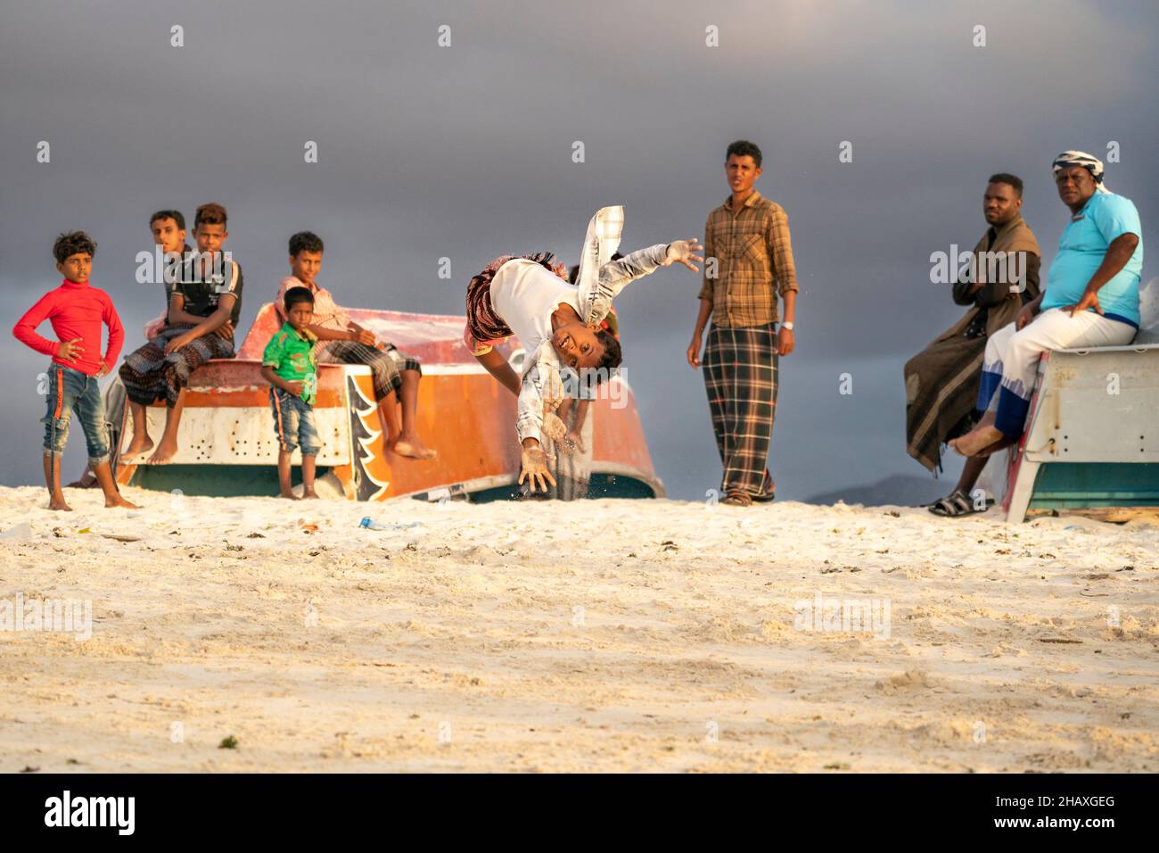 Poor but happy children on island Socotra, Yemen, October 22, 2021 ...
