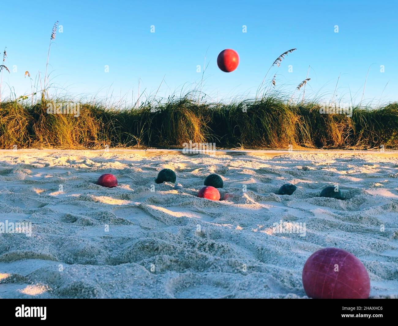 Boules balls on a beach, Florida, USA Stock Photo - Alamy