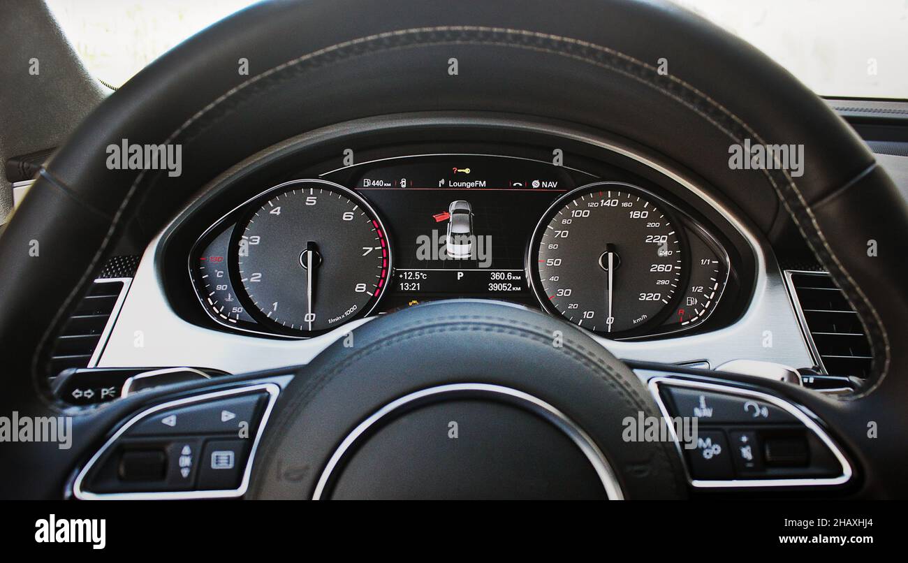 Car dashboard, illuminated panel, speed display Stock Photo - Alamy