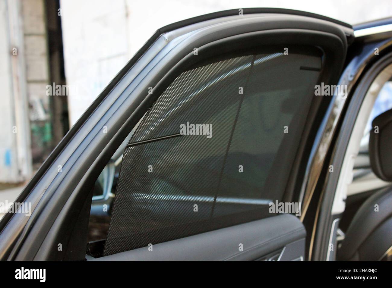 Window blind in the car Stock Photo - Alamy