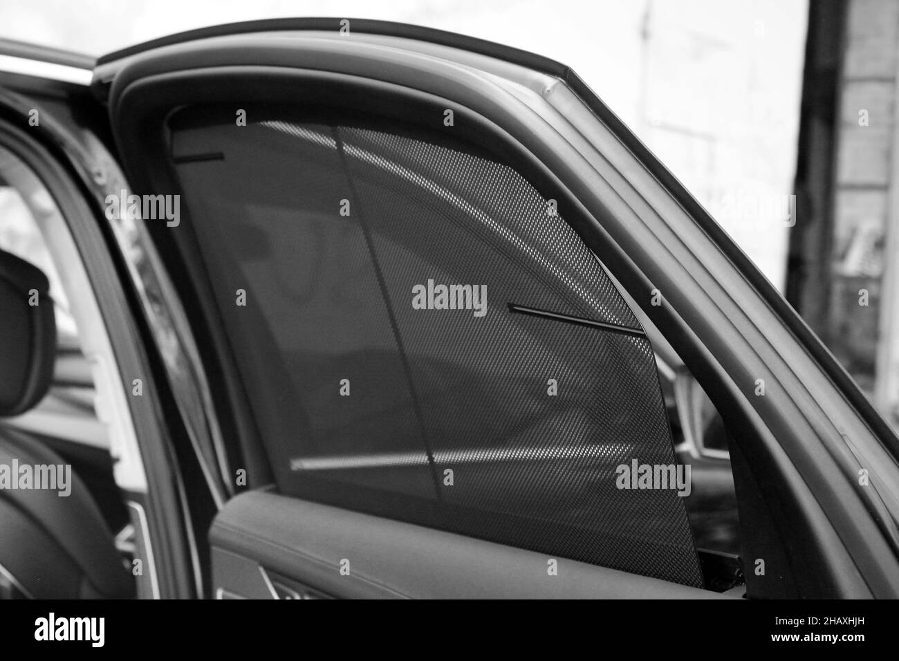 Window blind in the car Stock Photo - Alamy