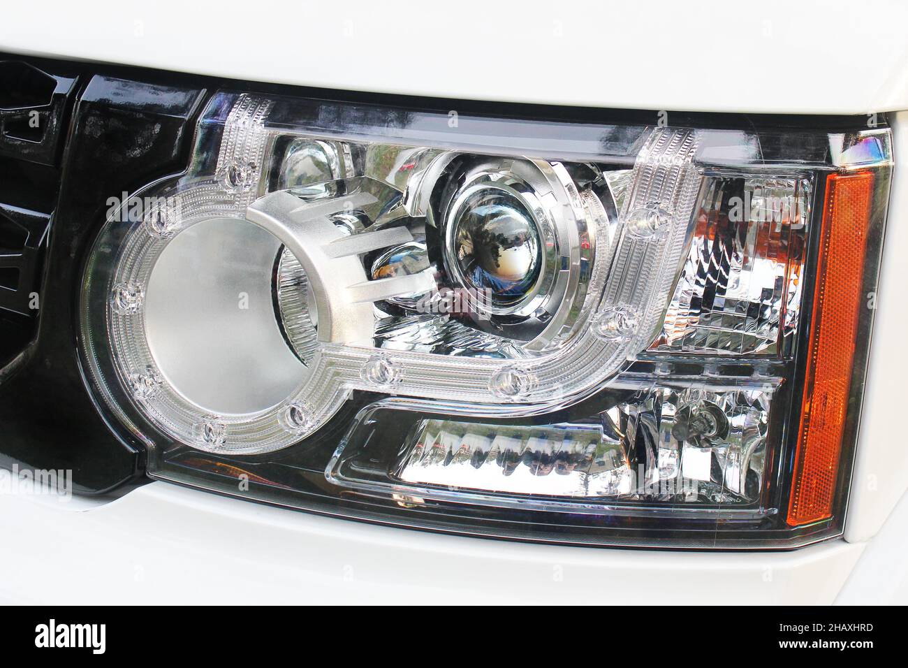 Car headlights. Luxury Headlights. Part of the car Stock Photo - Alamy