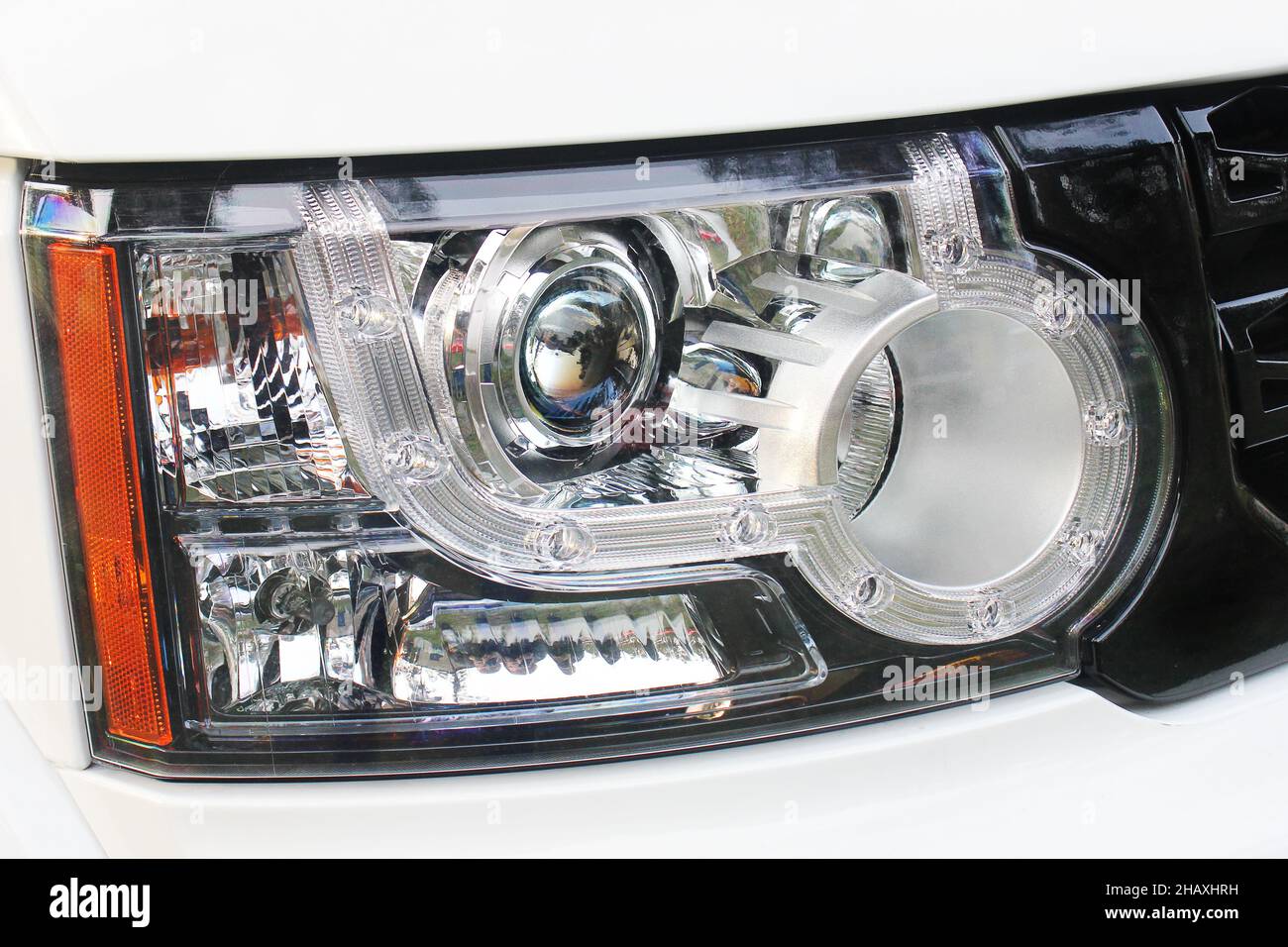 Car headlights. Luxury Headlights. Part of the car Stock Photo - Alamy