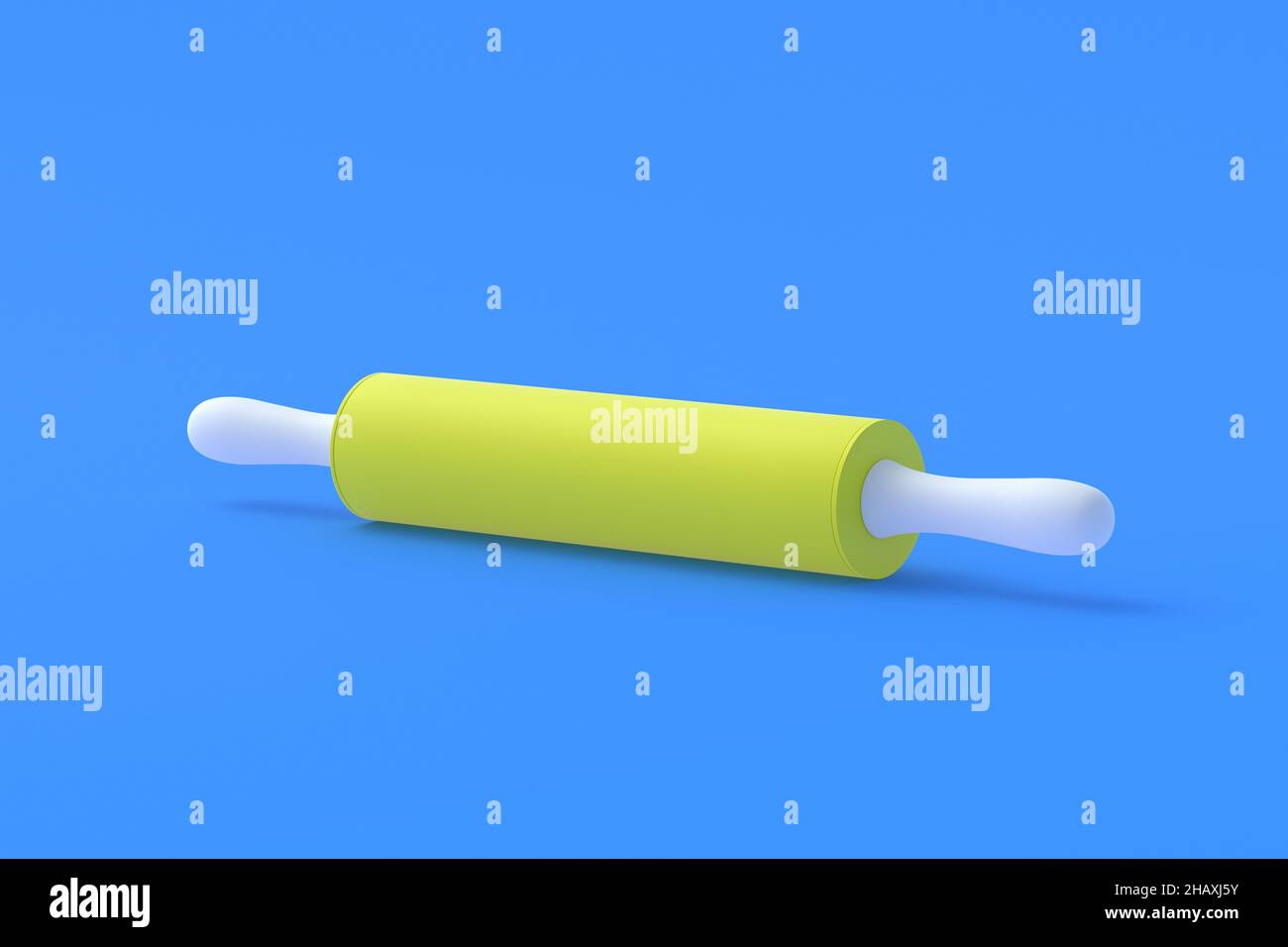 Modern rolling pin on blue background. Culinary equipment. Kitchen ...