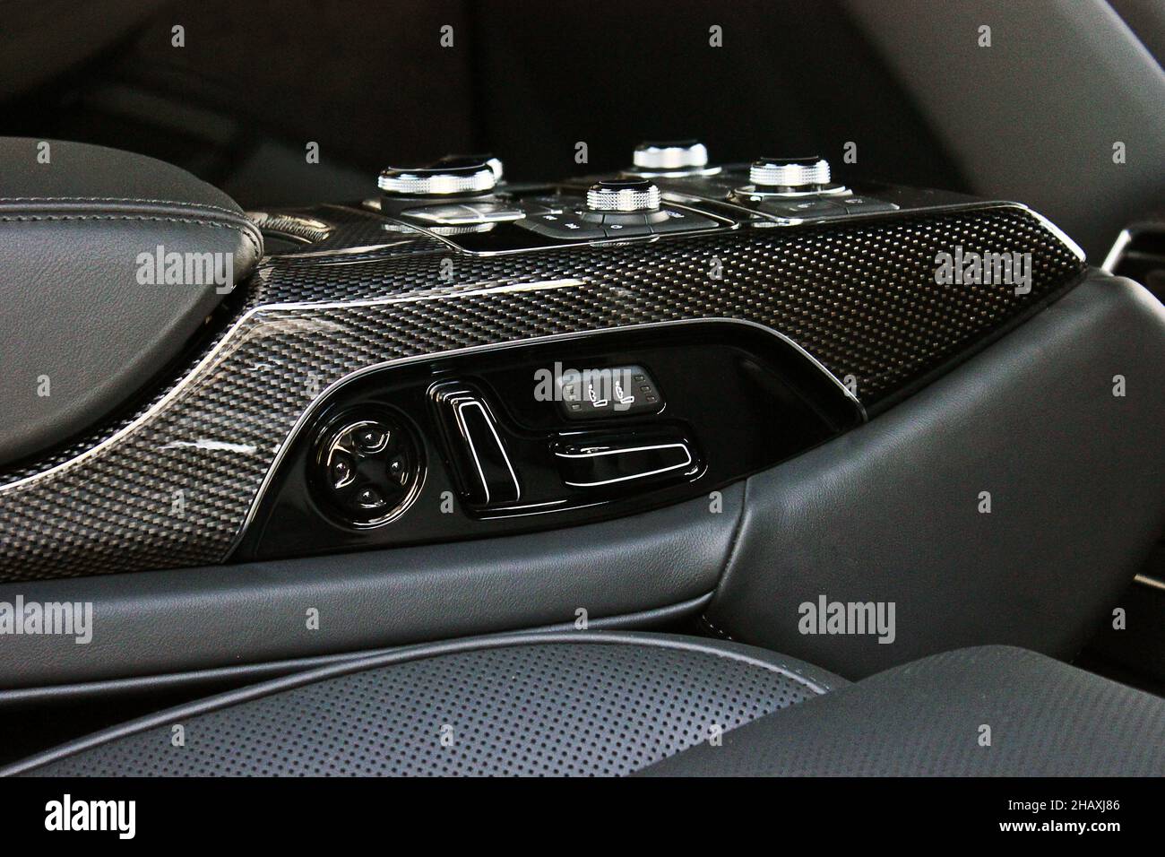 Car interior luxury service. Car interior details Stock Photo - Alamy