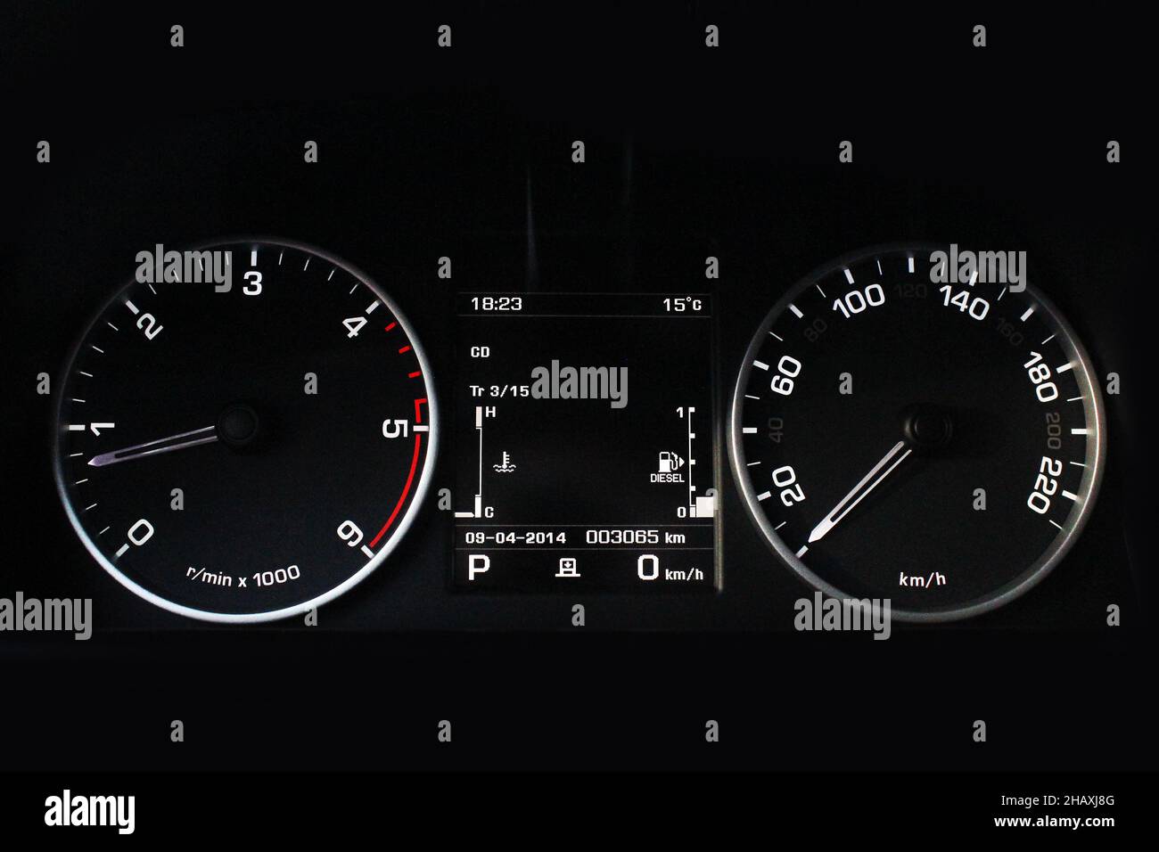 Car dashboard, illuminated panel, speed display Stock Photo - Alamy