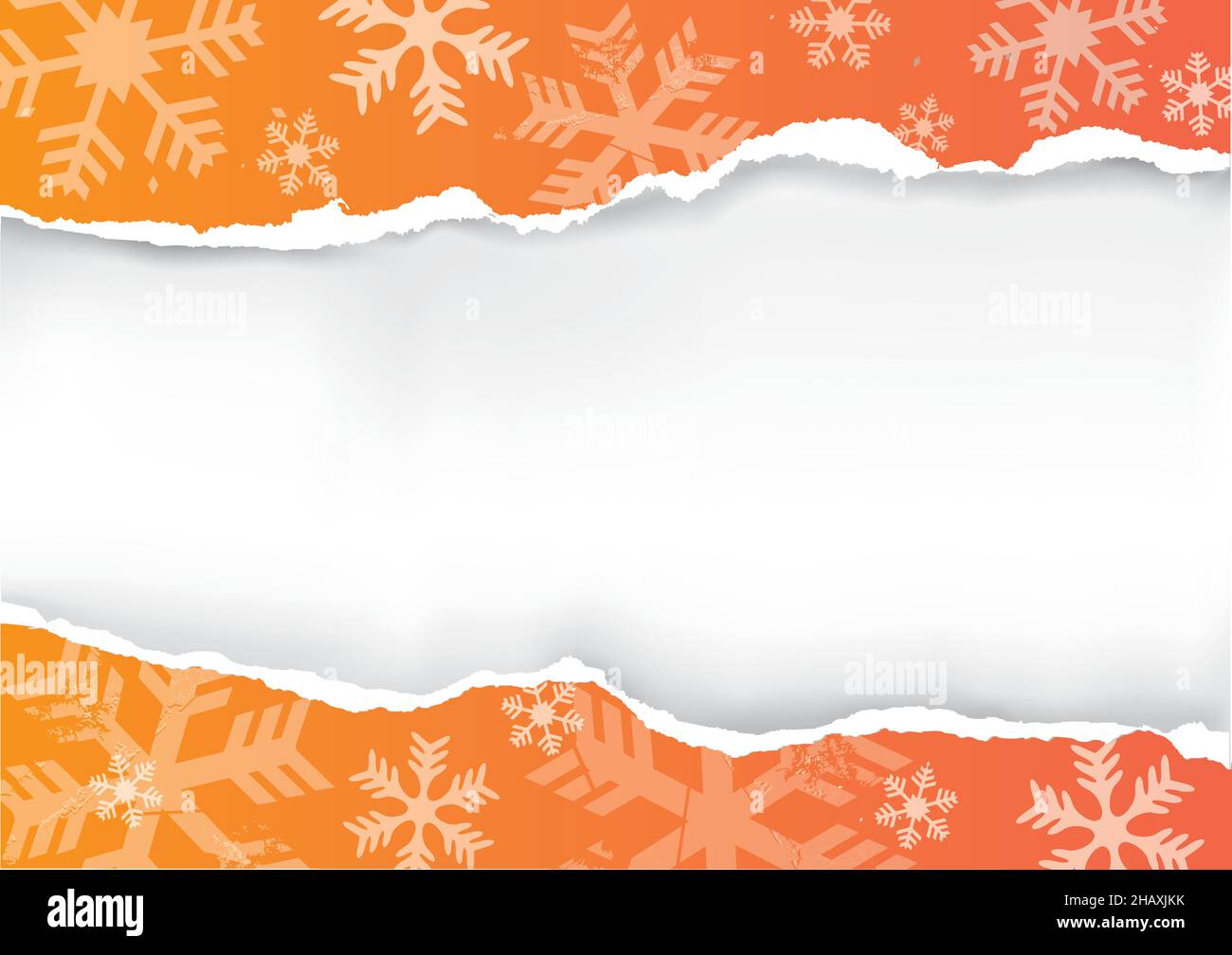 Christmas ripped paper, orange background. Illustration of orange torn ...