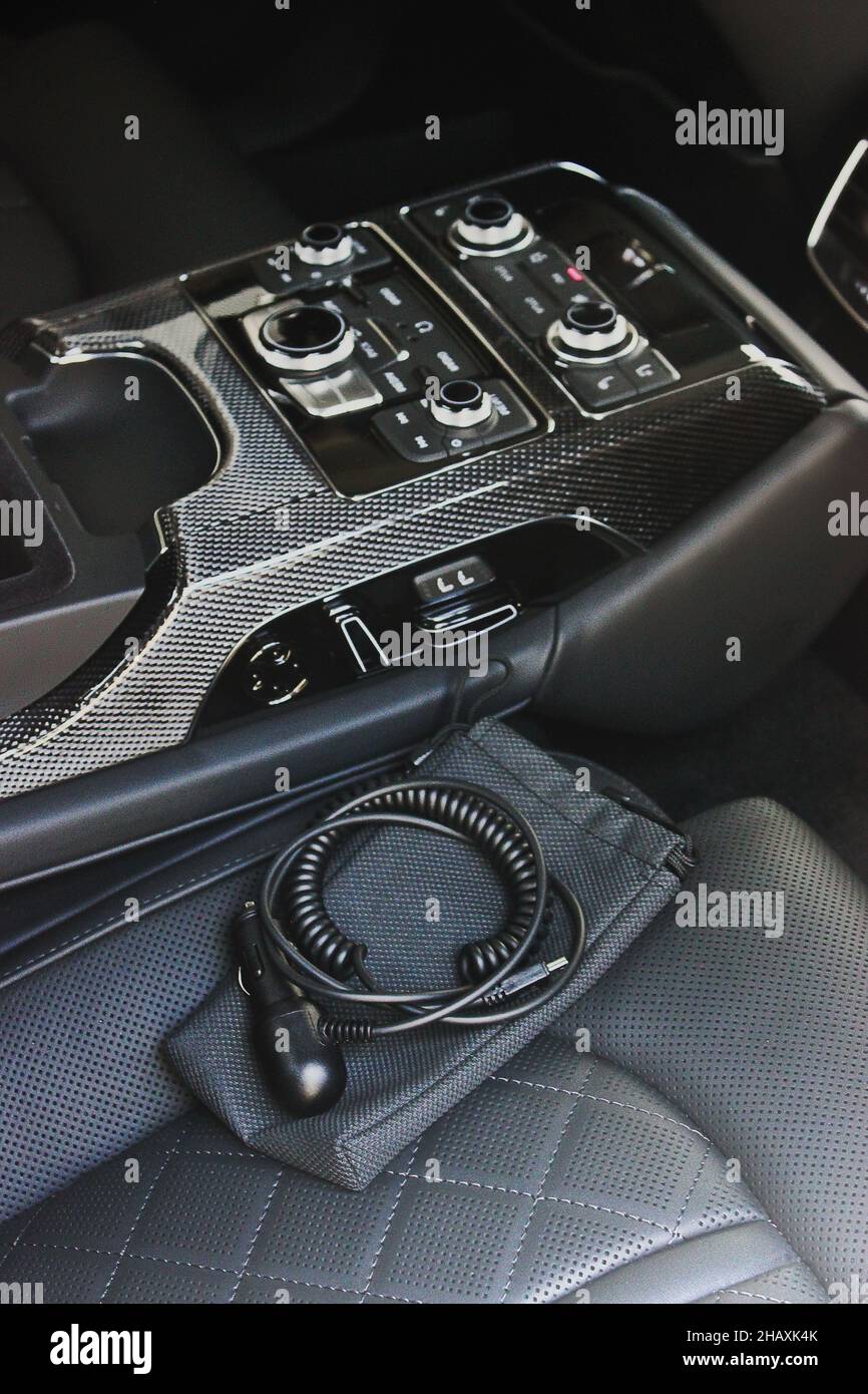 Car interior luxury service. Car interior details Stock Photo - Alamy