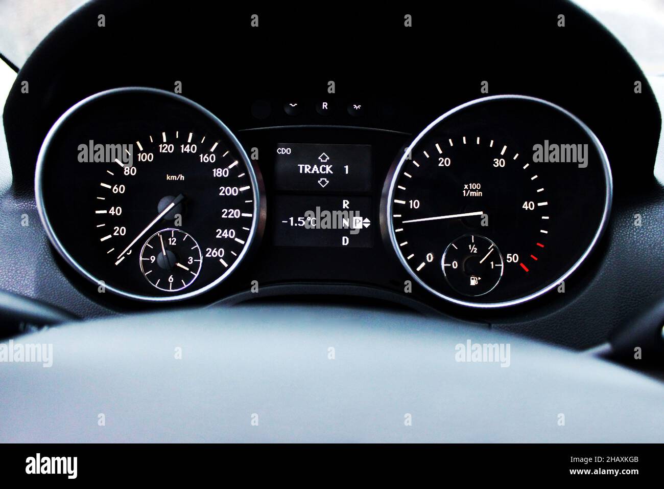 Car dashboard, illuminated panel, speed display Stock Photo - Alamy