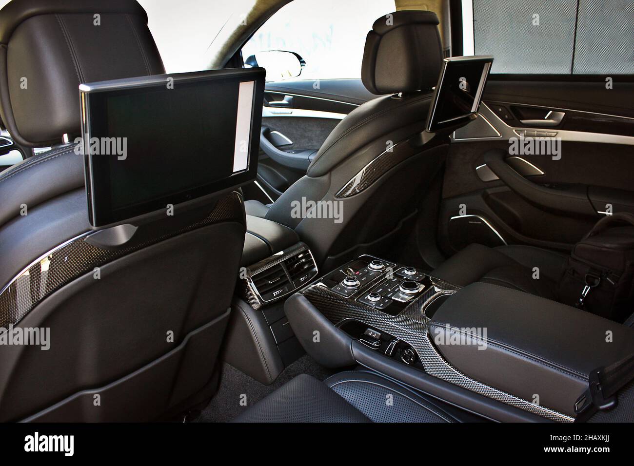 Car interior luxury service. Car interior details Stock Photo - Alamy
