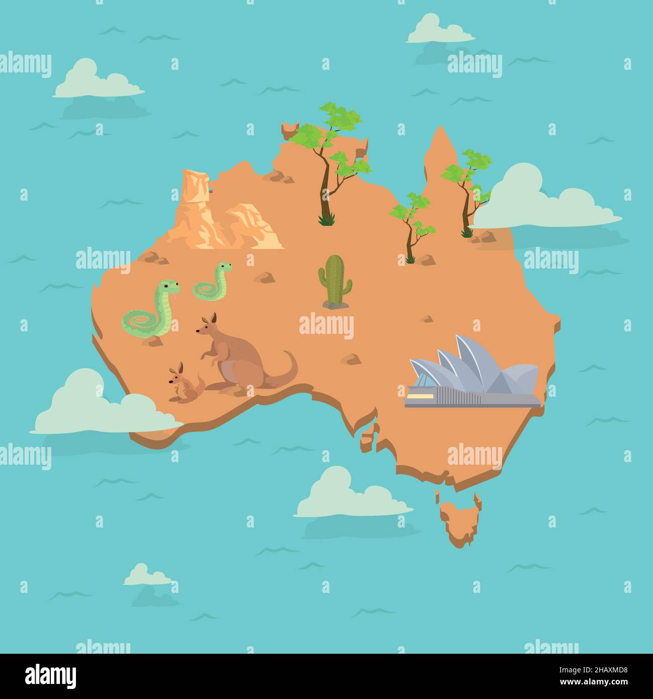 australian map illustration with items Stock Vector Image & Art - Alamy