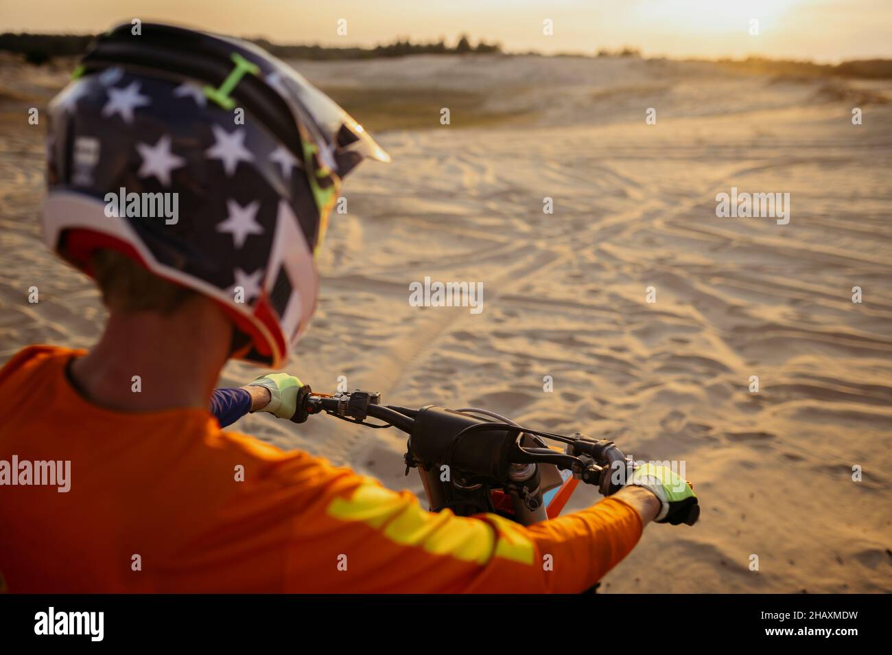 MX rider on motorcycle view from shoulder Stock Photo - Alamy